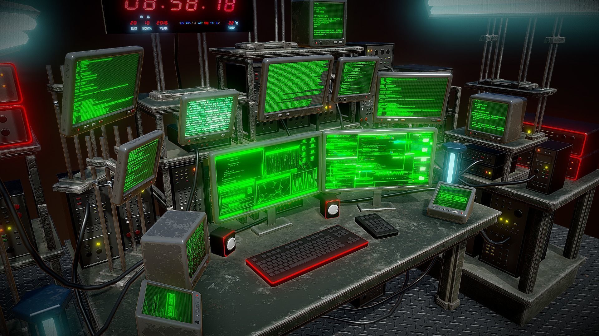 3D model Retro Computer Workstation VR / AR / low-poly | CGTrader