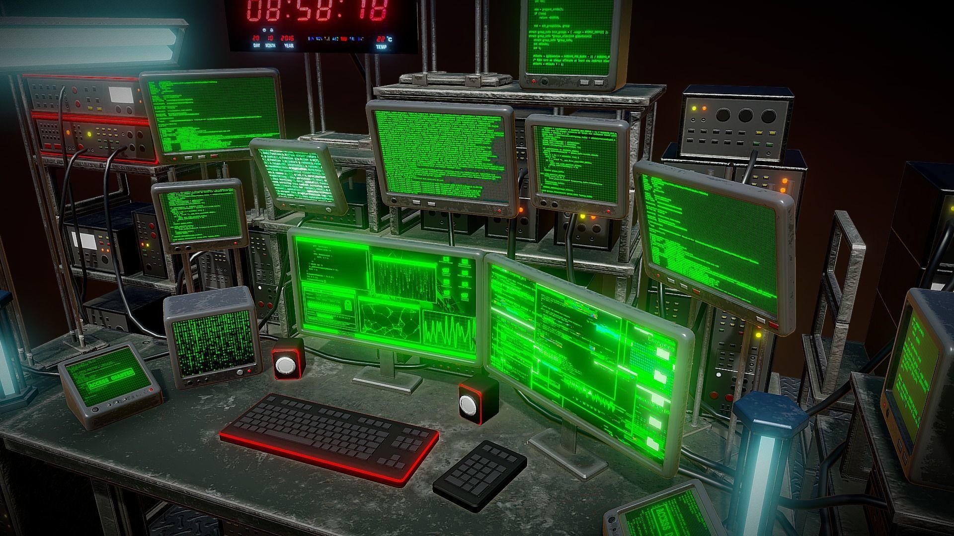 3D model Retro Computer Workstation VR / AR / low-poly | CGTrader