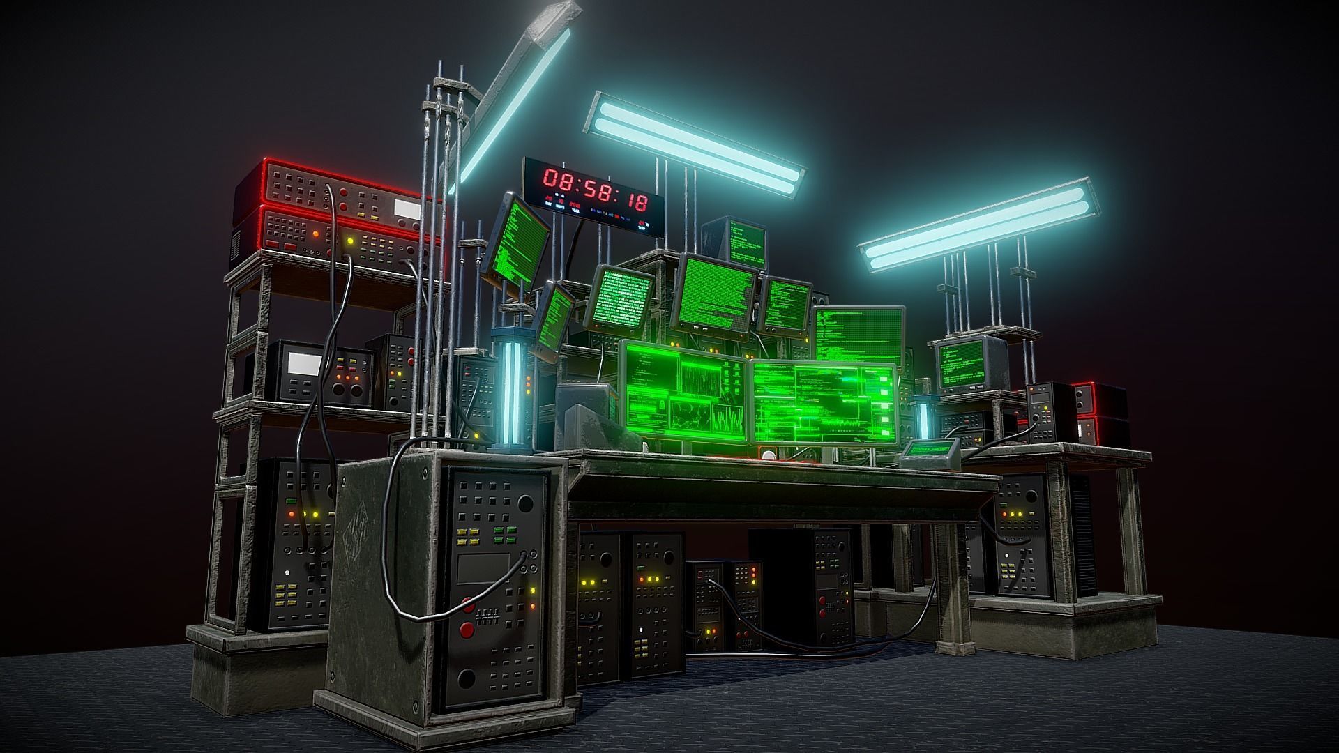 3D model Retro Computer Workstation VR / AR / low-poly | CGTrader