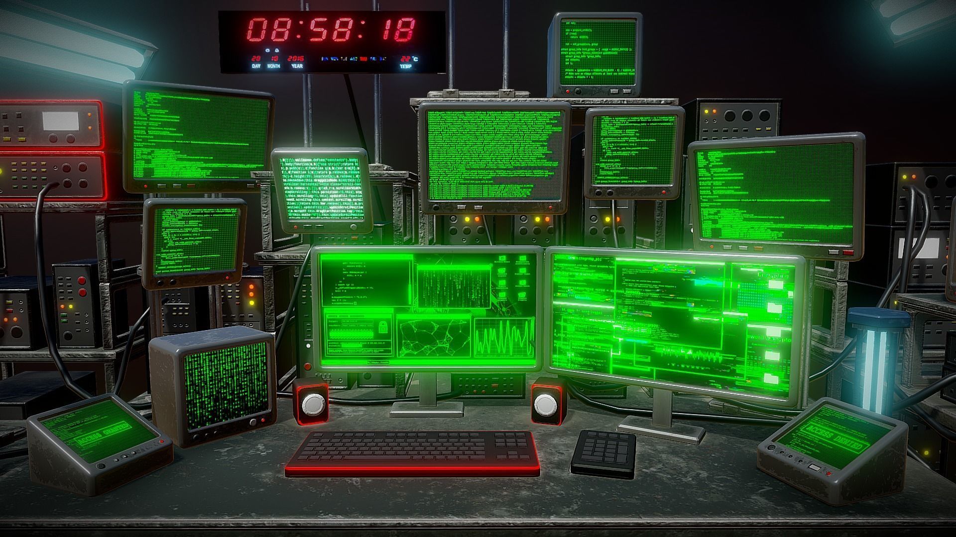 3D model Retro Computer Workstation VR / AR / low-poly | CGTrader