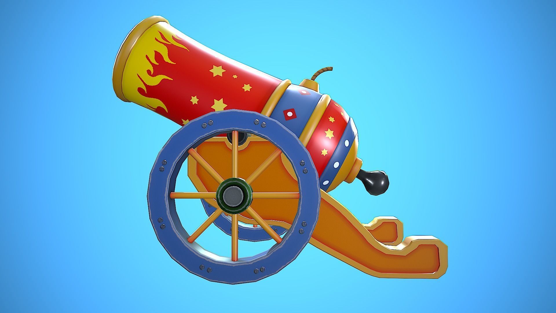 3D model CARNIVAL CANNON CIRCUS CARTOON STYLIZED VR / AR / low-poly ...