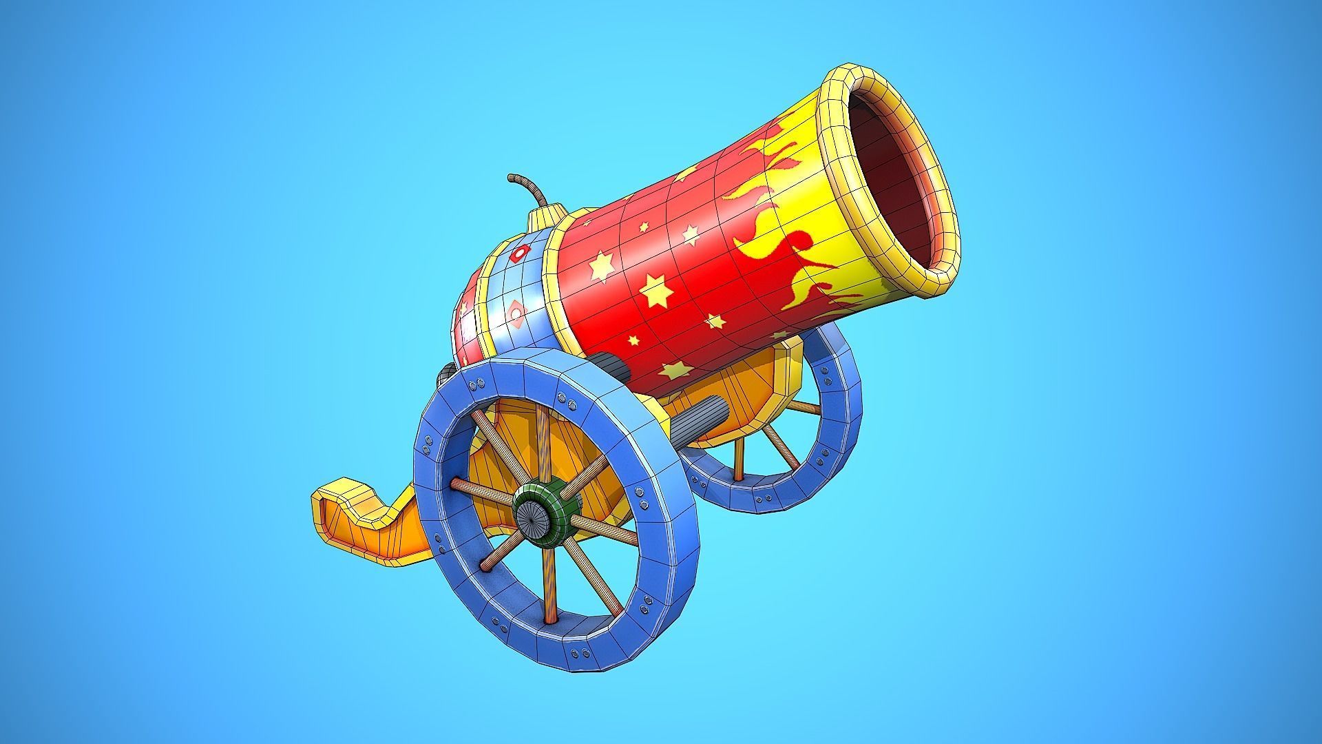 3D model CARNIVAL CANNON CIRCUS CARTOON STYLIZED VR / AR / low-poly ...