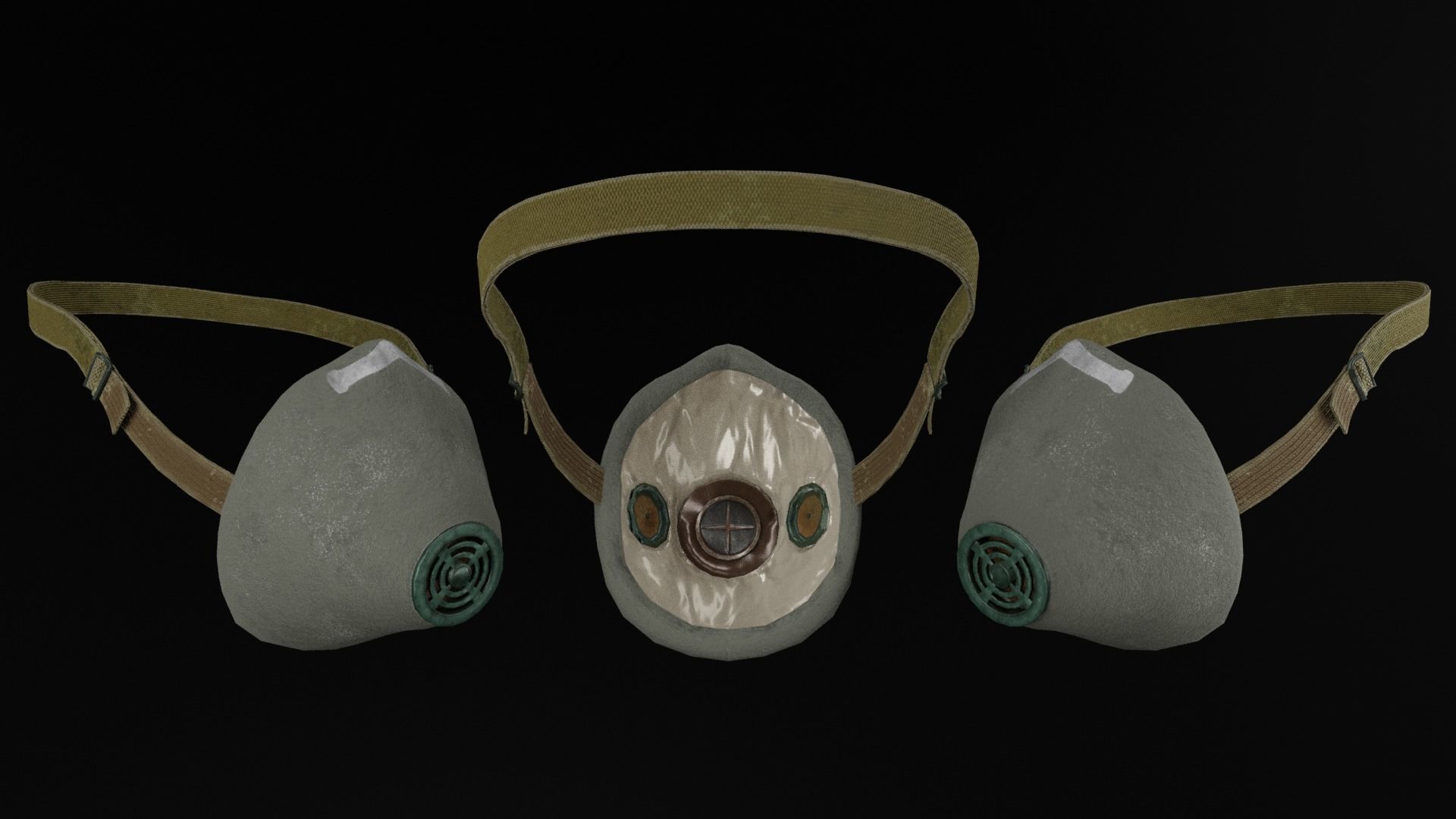 3D model Respirator U-2K-R2 VR / AR / low-poly | CGTrader