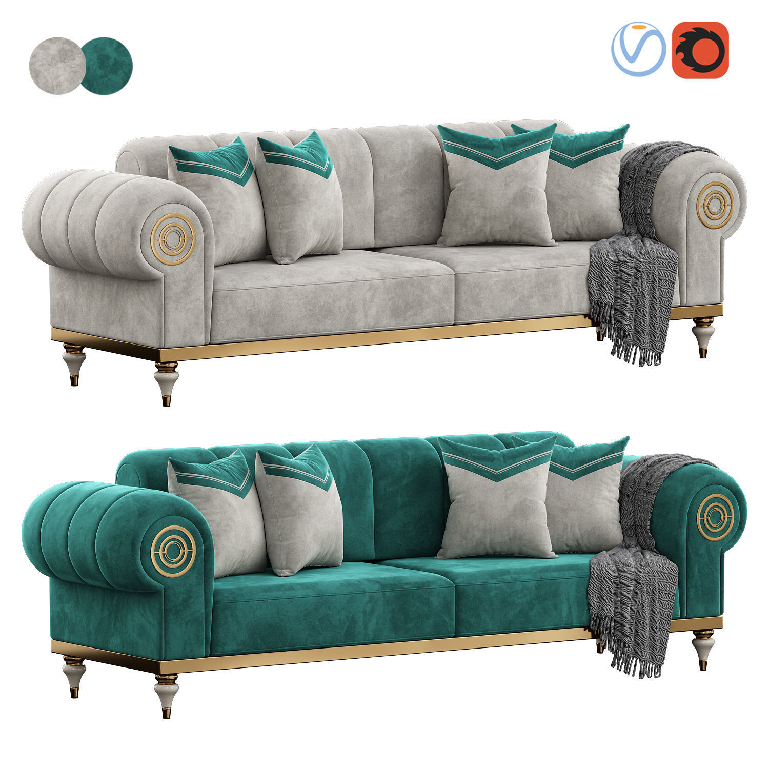 Perla Sofa 3D model | CGTrader