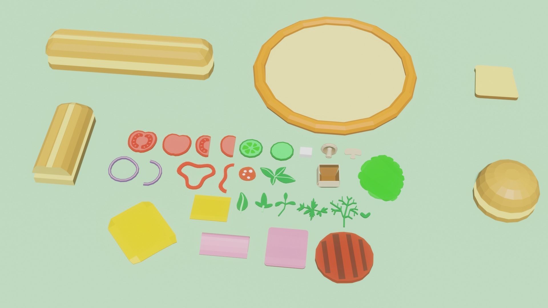 3D model Food and Constructor - Low Poly Pack 3D VR / AR / low-poly | CGTrader