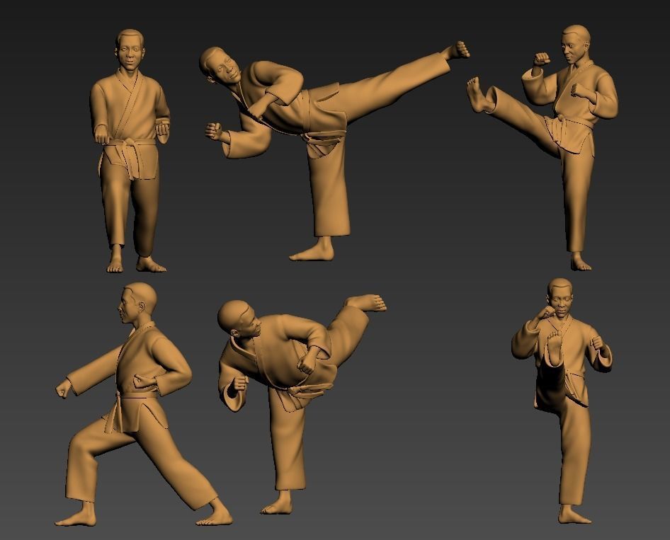 Taekwondo Posture Martial Arts Sculpture 3D model 3D printable | CGTrader
