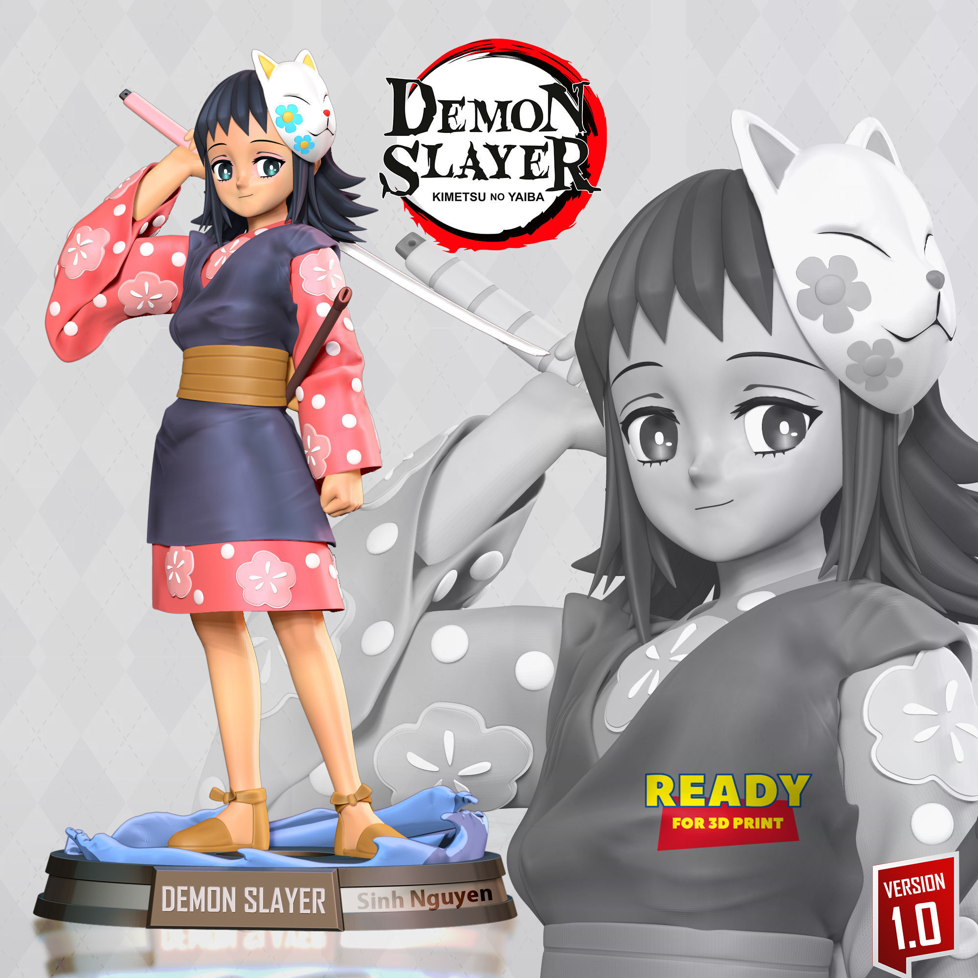 Makomo - Demon Slayer Fanart 3D model 3D printable | CGTrader