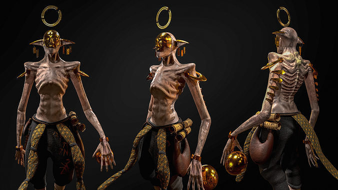 3D model Nephilim humanoid with golden belt VR / AR / low-poly | CGTrader