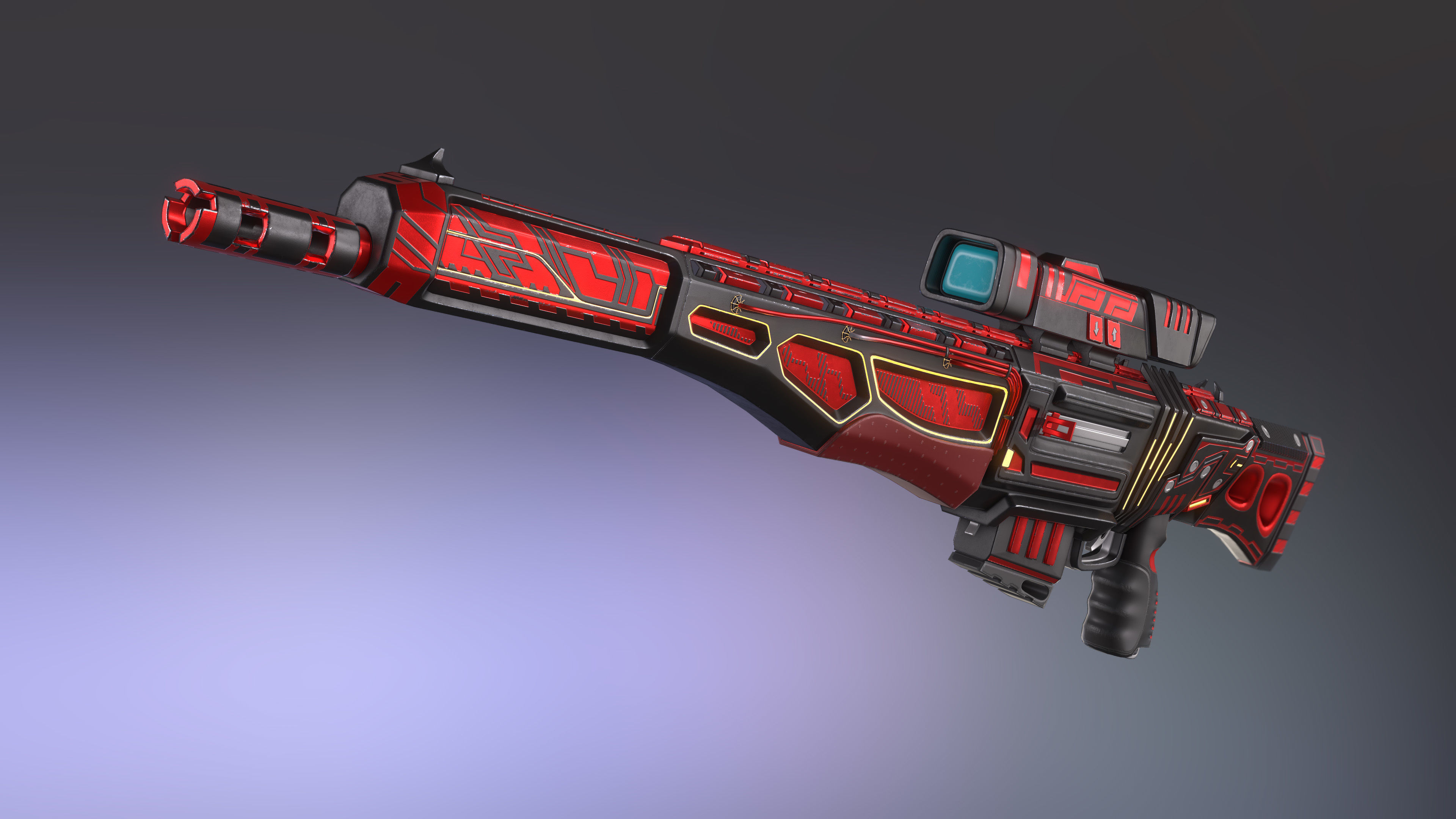 3D model PBR game ready sci fi sniper rifle package VR / AR / low-poly ...