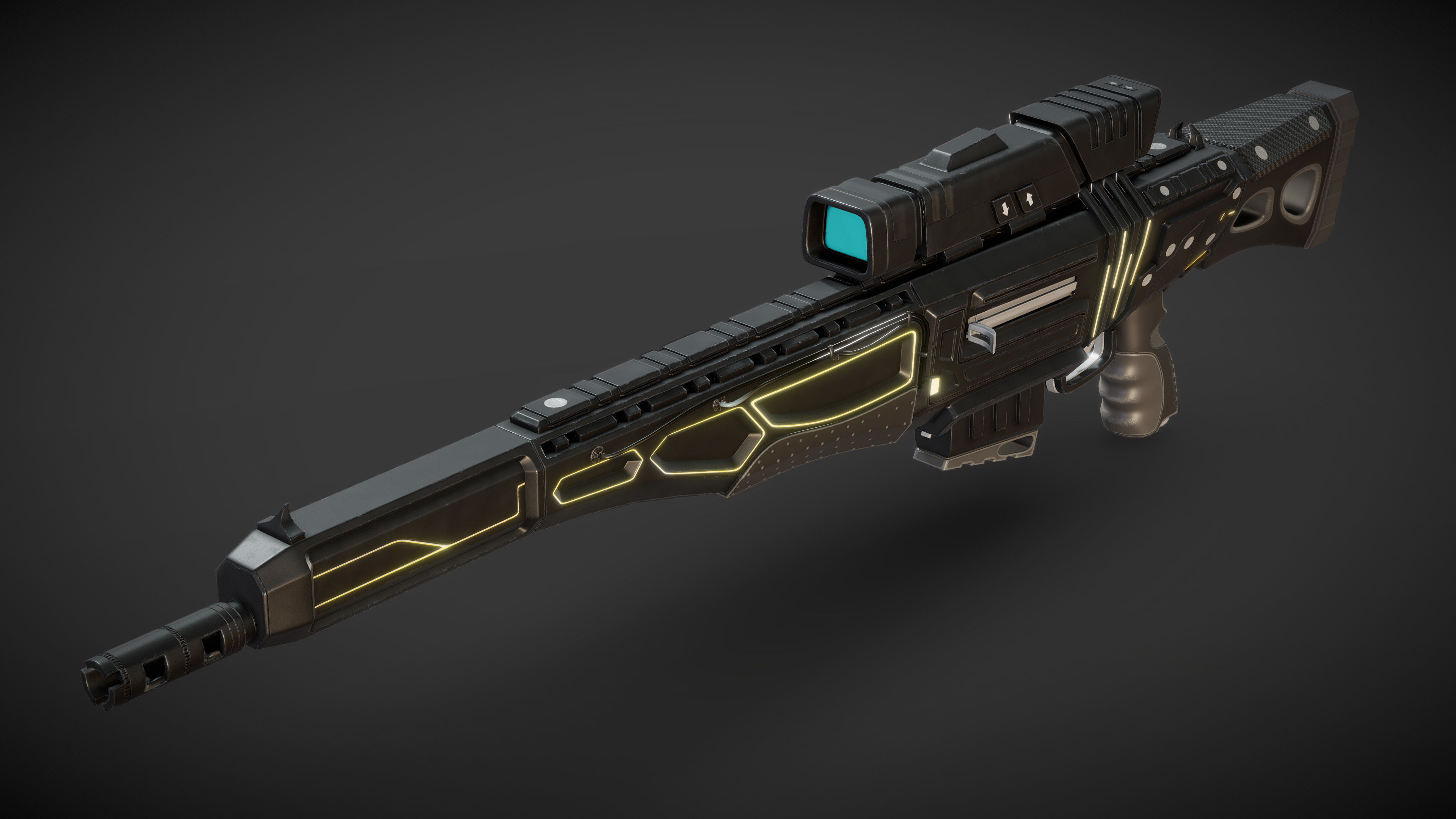 3D model PBR game ready sci fi sniper rifle package VR / AR / low-poly | CGTrader