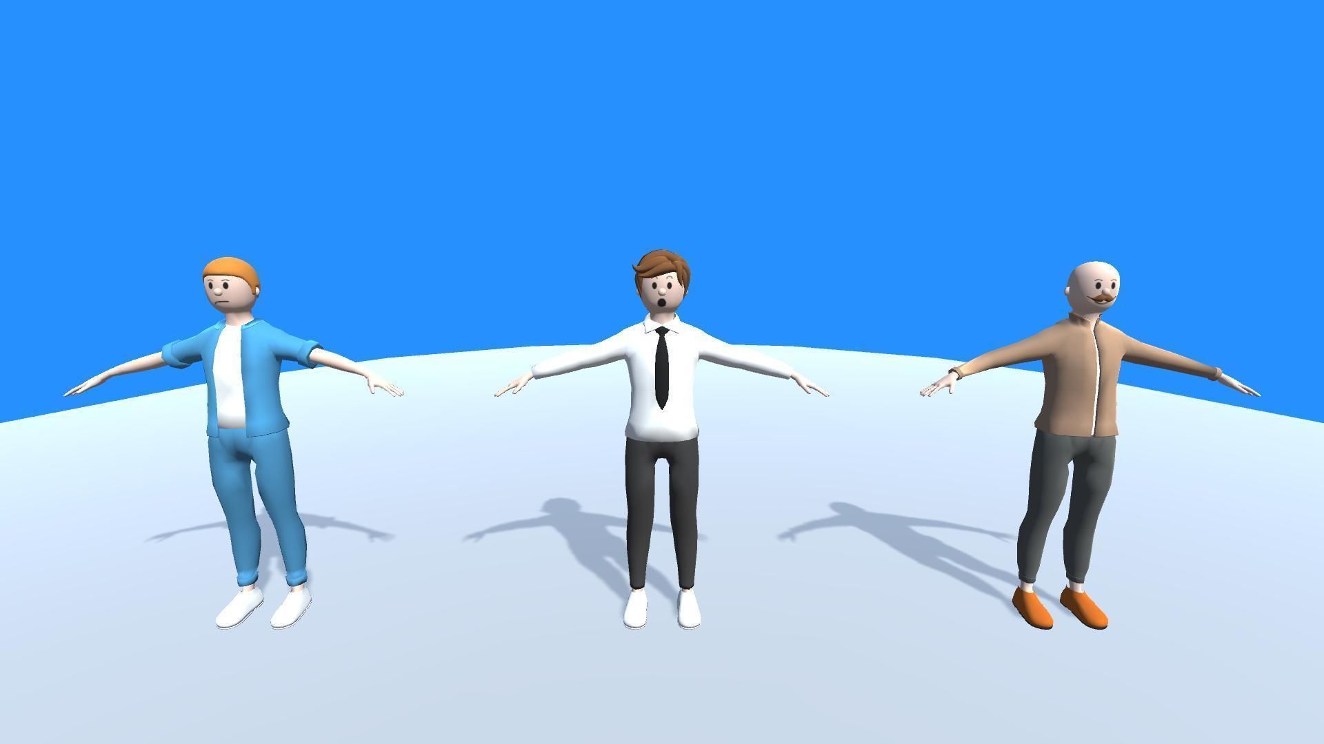 3D model Lowpoly Characters-Cartoon Rigged Characters -Facial ...