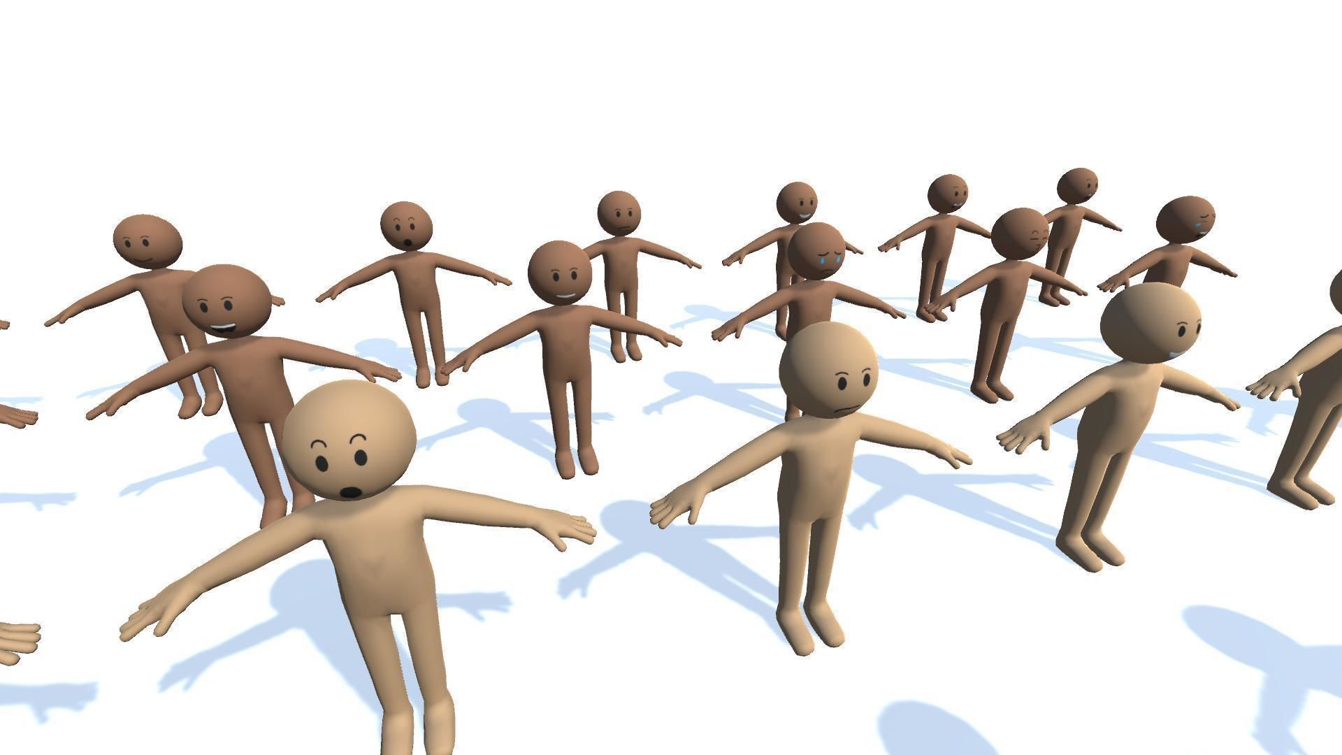 3D model Lowpoly Stickman - Facial Expressions - HyperCasual Stickman ...