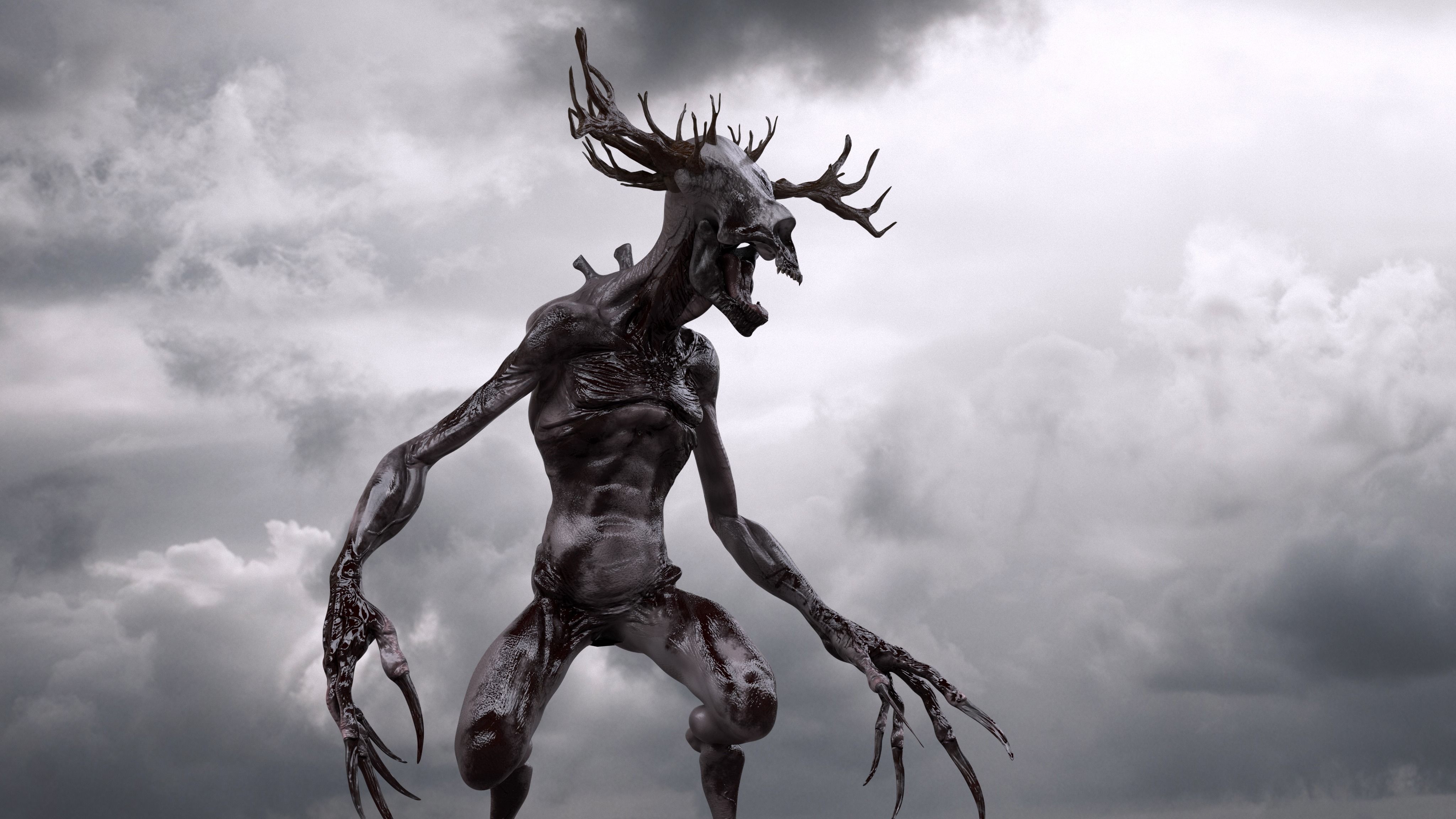 3D model WENDIGO 3D MODEL demon on cloudy day VR / AR / low-poly | CGTrader