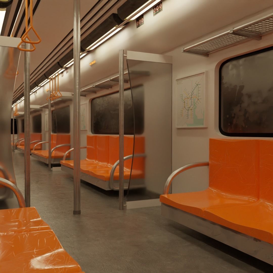 Blender Metro interior 3D model | CGTrader