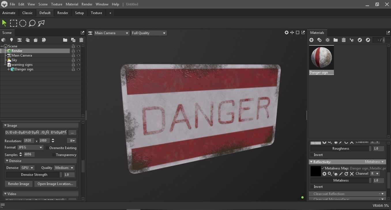 3D model Danger sign 3D Model VR / AR / low-poly | CGTrader