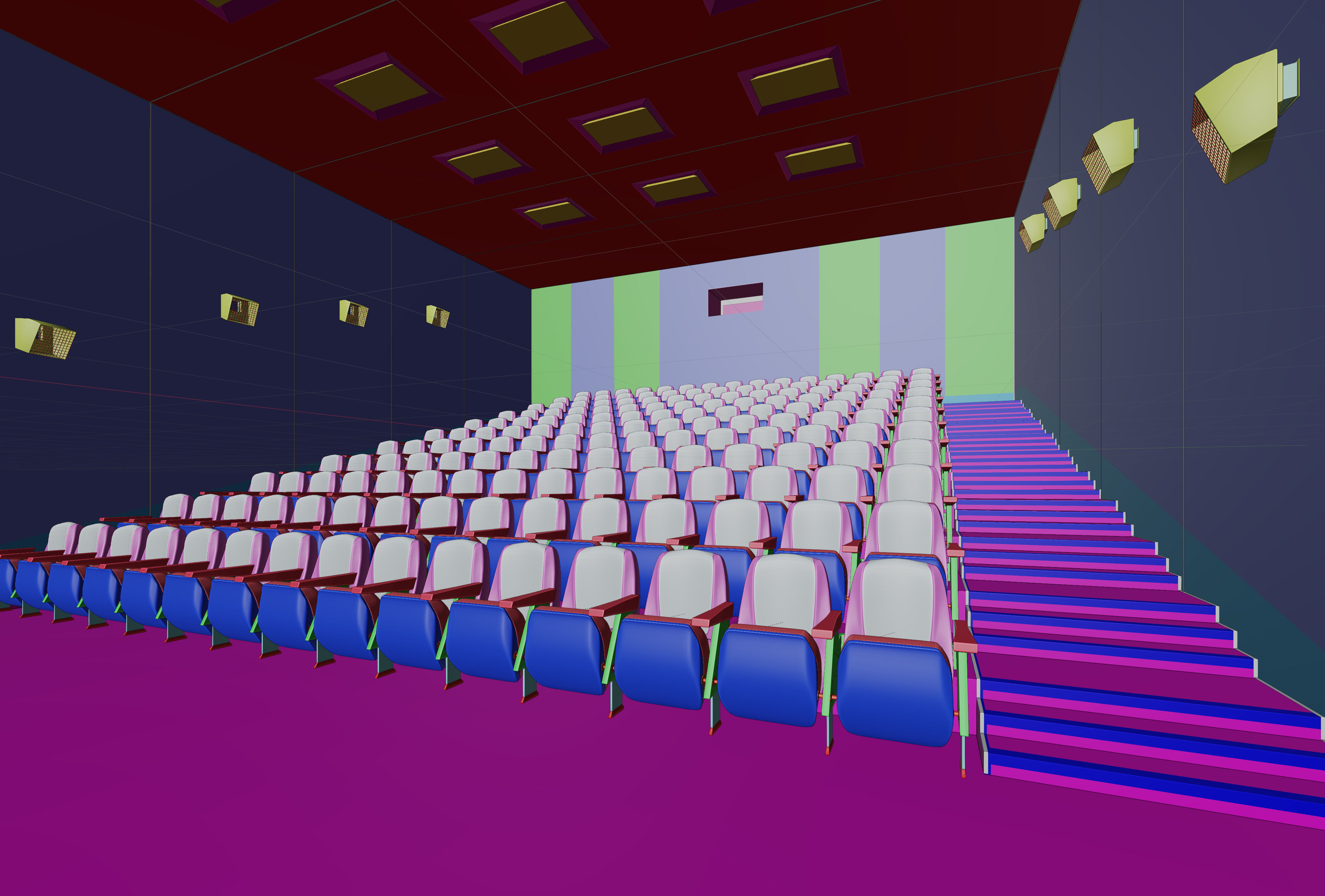 3D model Movie Theater Interior VR / AR / low-poly | CGTrader