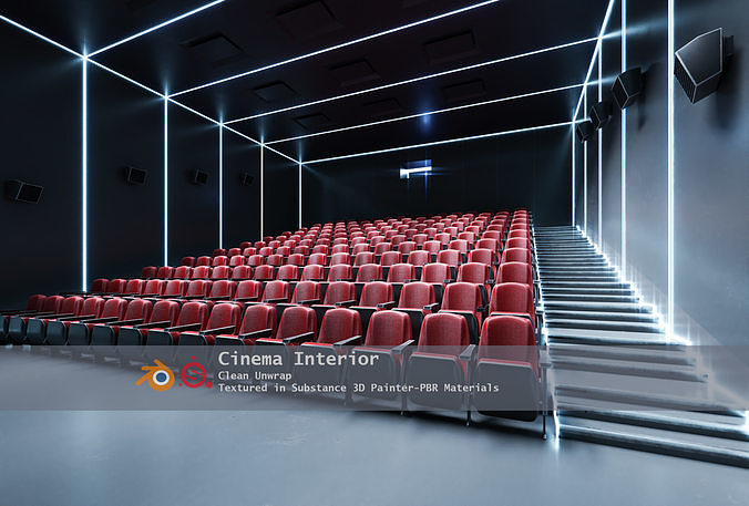 3D model Movie Theater Interior VR / AR / low-poly | CGTrader