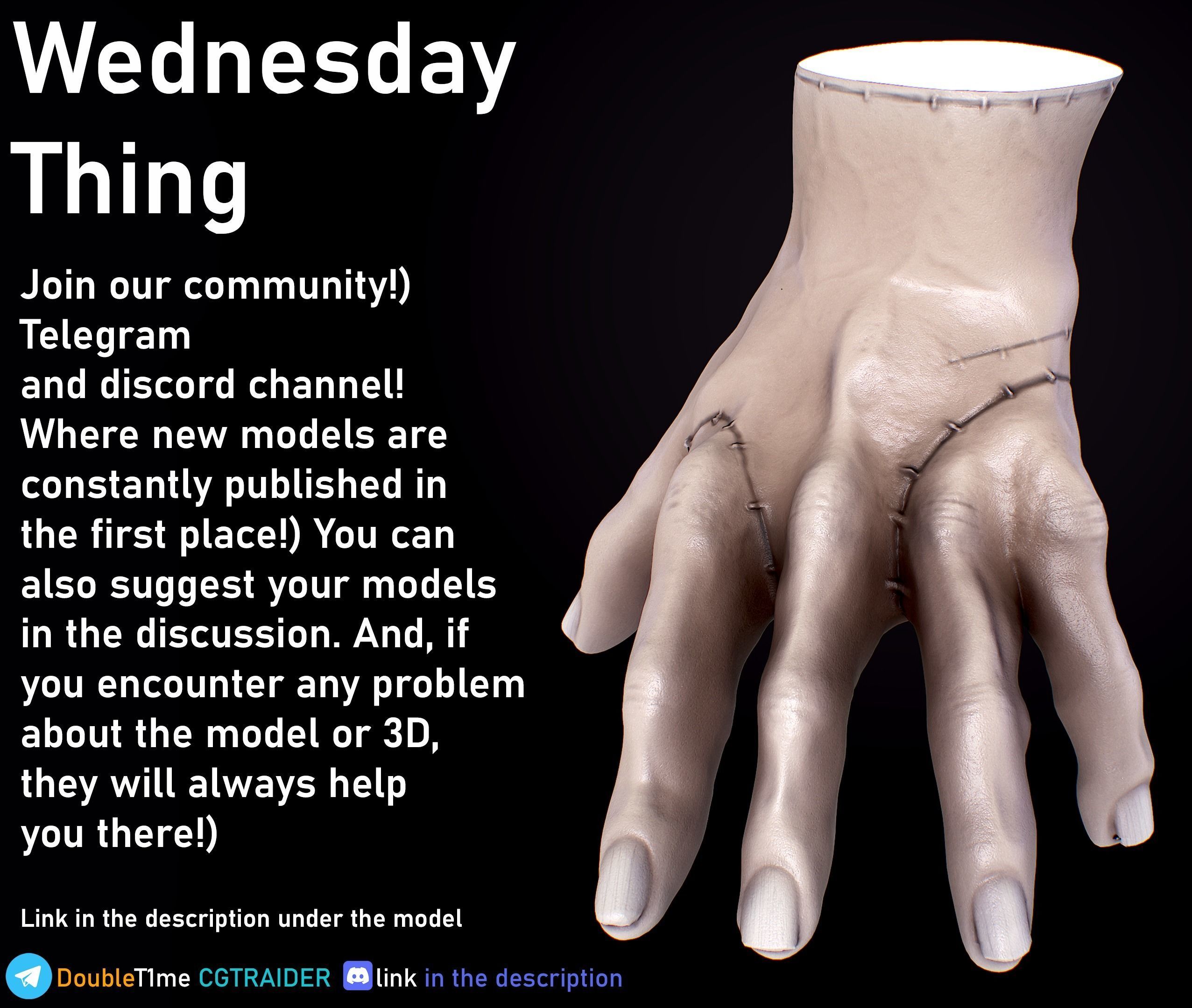 Wednesday Thing Hand Free free VR / AR / low-poly 3D model rigged ...