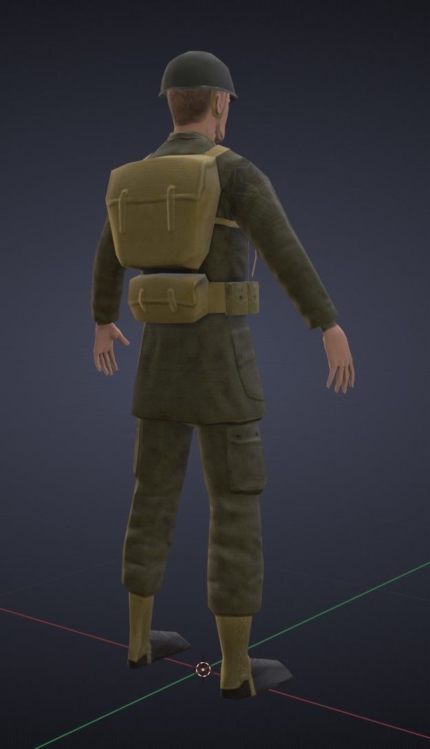 3D model Super Low Poly US WW2 GI Soldier VR / AR / low-poly | CGTrader