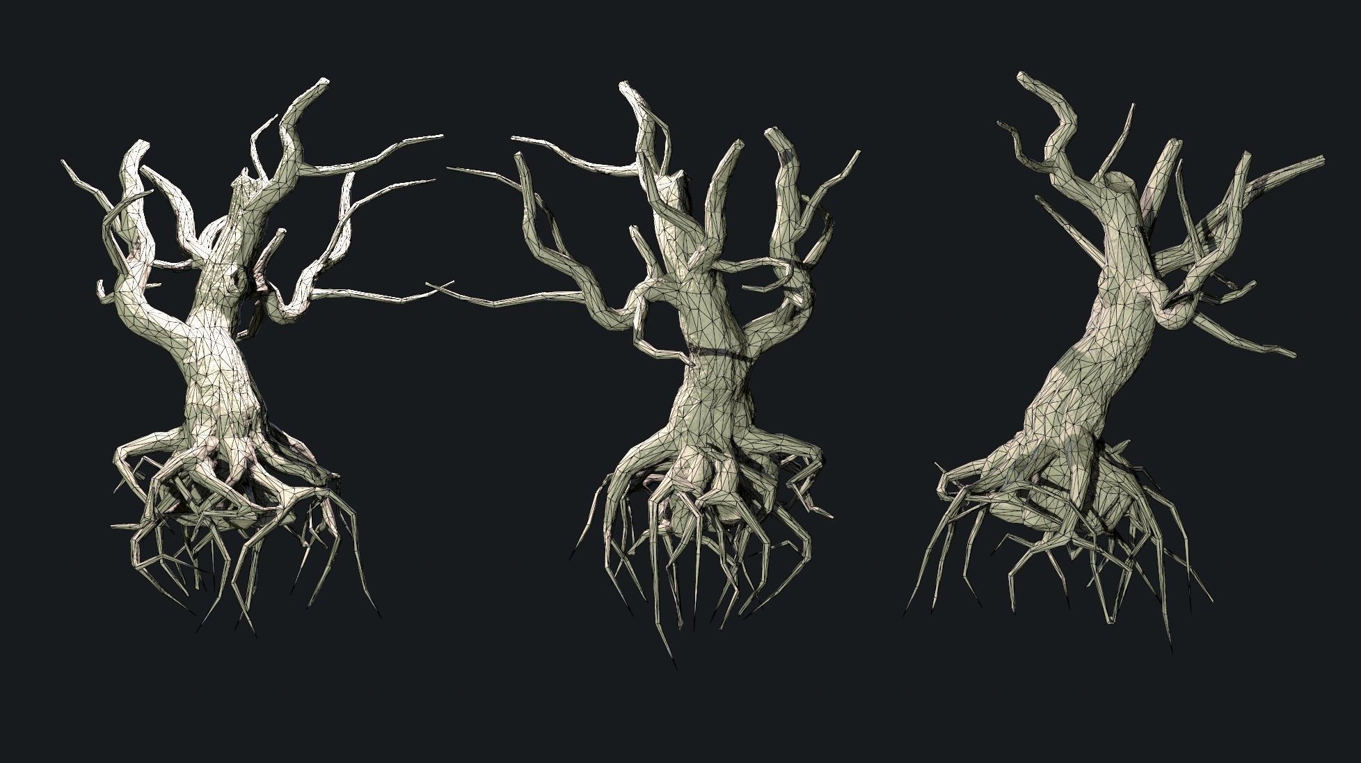 3D model Dead Tree Roots VR / AR / low-poly | CGTrader