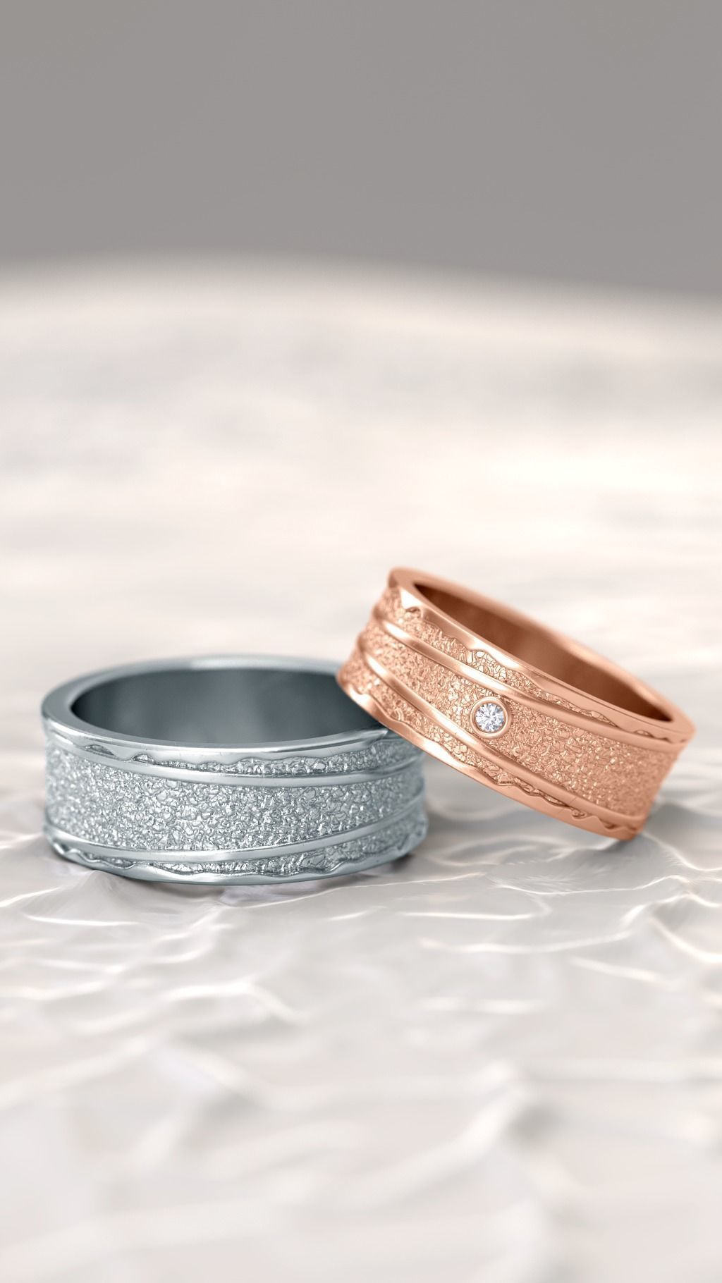Original wedding rings 3D model 3D printable | CGTrader