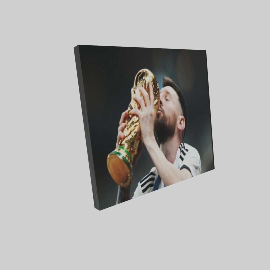 3D model messi with world cup wall frame VR / AR / low-poly | CGTrader