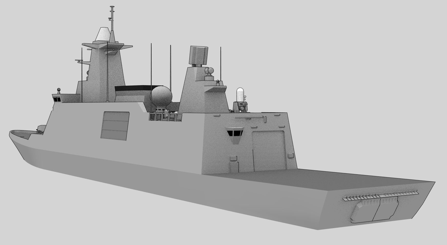 3D model FFG Bhumibol Adulyadej class DW-3000F VR / AR / low-poly ...