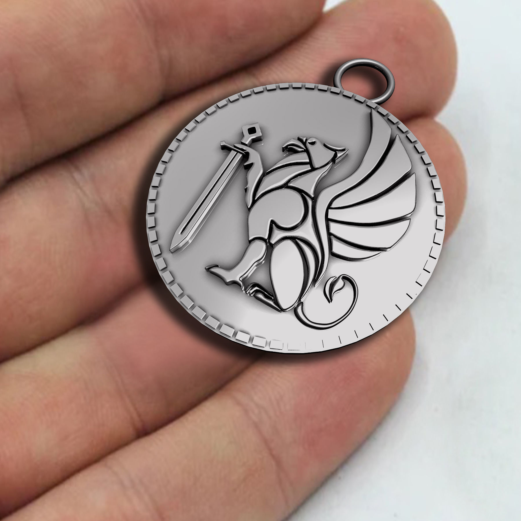 Griffin Hawk Lion Ancient Pendant for Men STL 3D model 3D printable ...