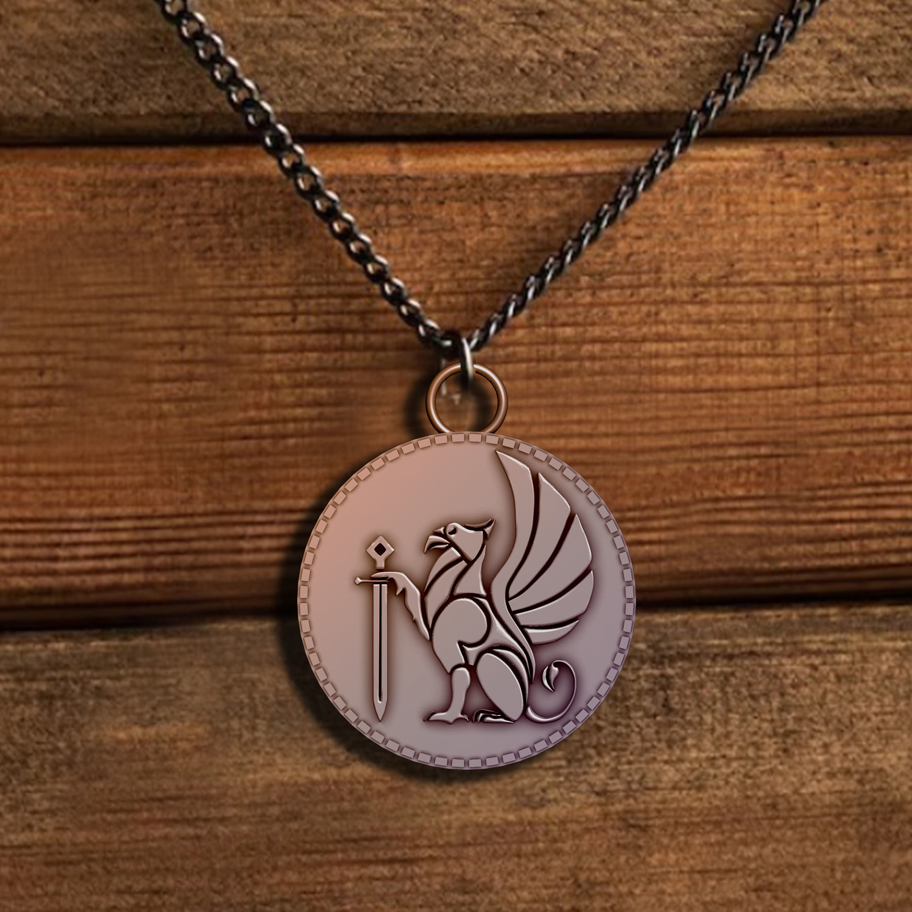 Griffin Hawk Lion Ancient Pendant for Men STL 3D model 3D printable ...