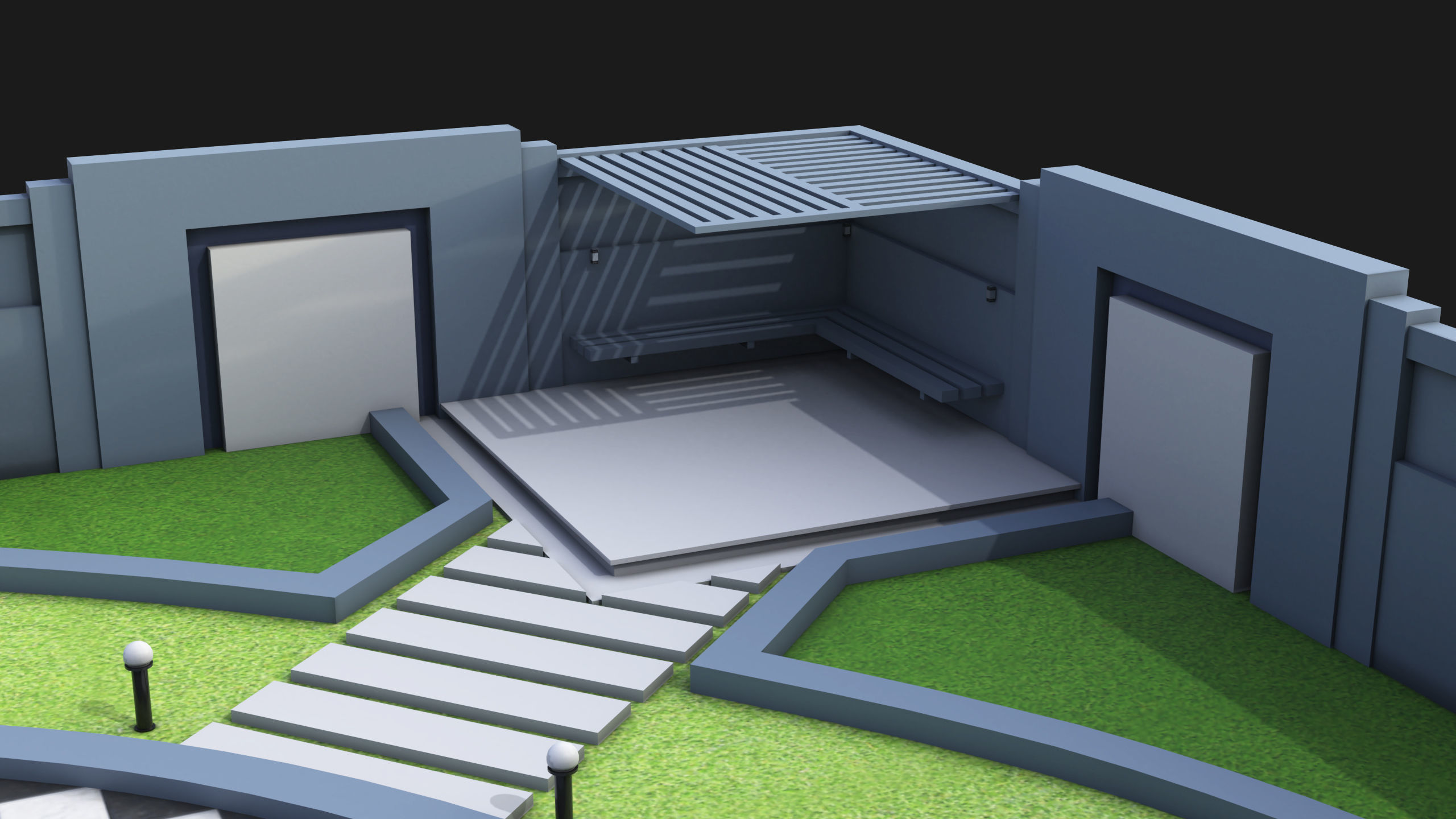 3D model Compound wall 02 All PBR Unity UE Textures Included VR / AR ...