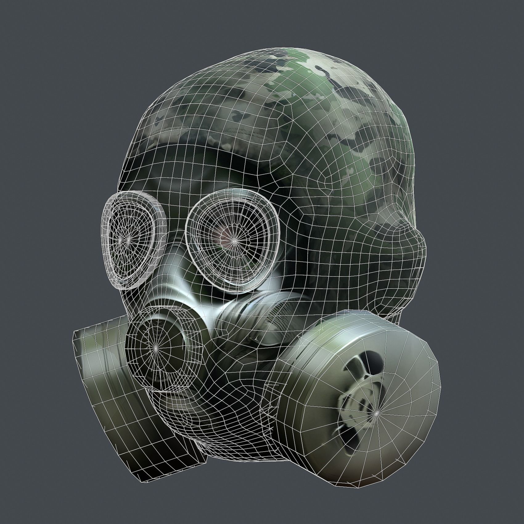 3D model Gas mask helmet 3d model military combat Low-poly VR / AR ...