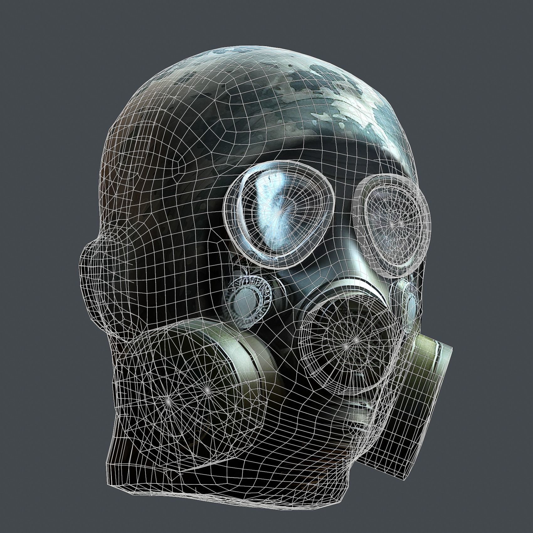 3D model Gas mask helmet 3d model military combat Low-poly VR / AR ...