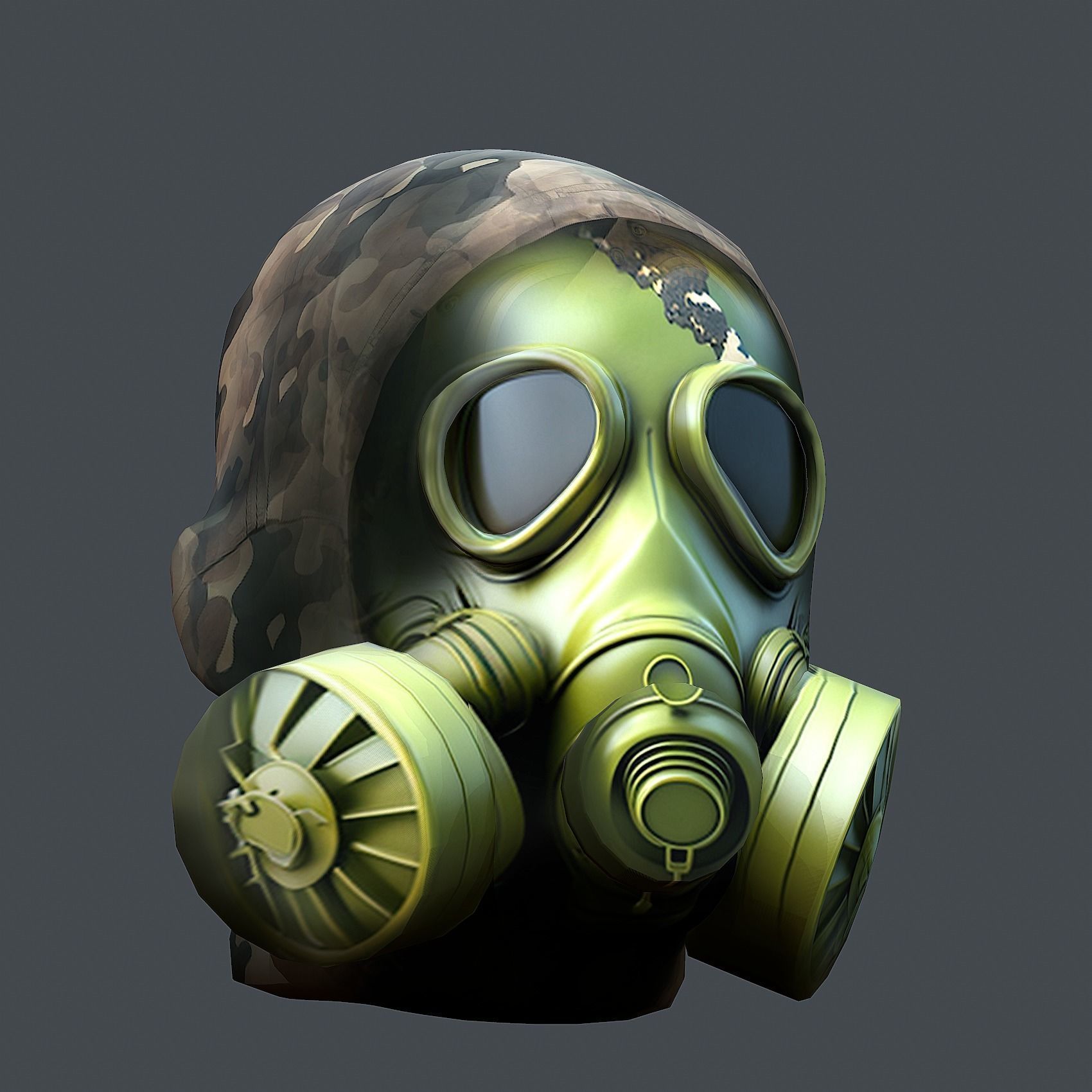 3D model helmet Gas mask 3d model military combat Low-poly VR / AR ...