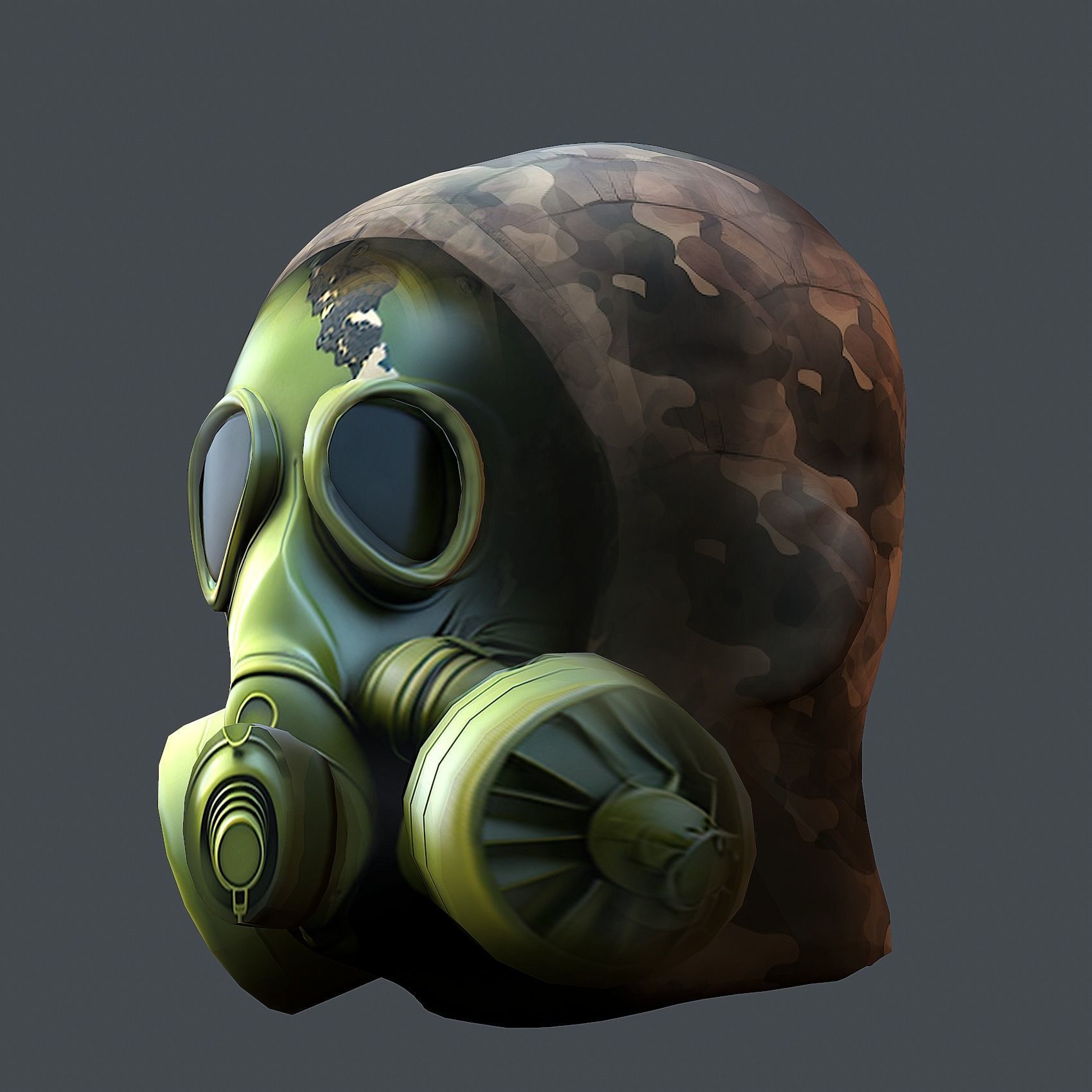 3D model helmet Gas mask 3d model military combat Low-poly VR / AR ...