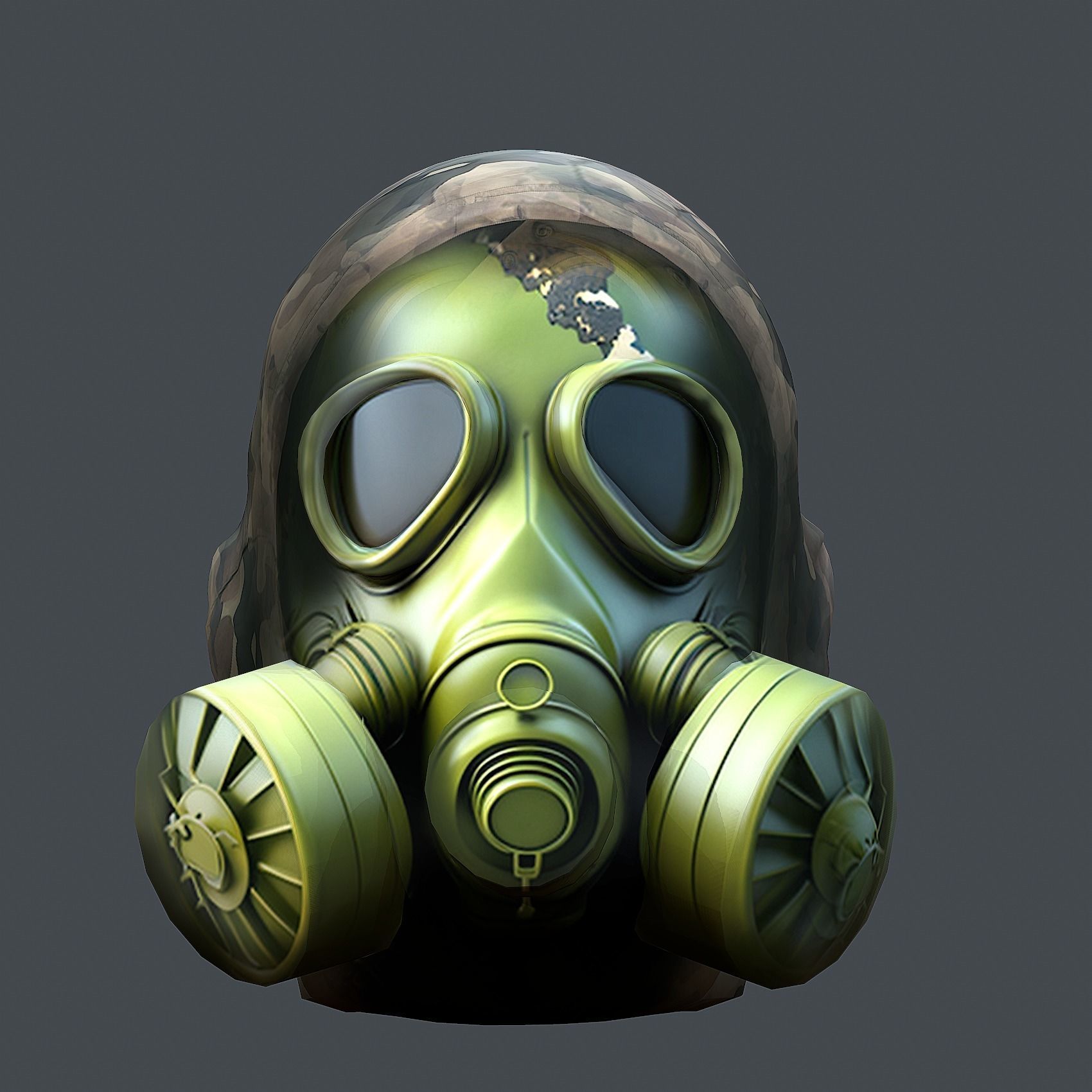 3D model helmet Gas mask 3d model military combat Low-poly VR / AR ...
