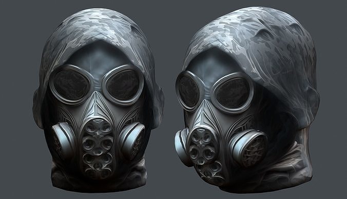 3D model helmet Gas mask 3d model military combat Low-poly VR / AR ...