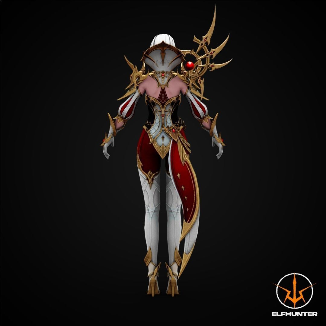 3D model EXCLUSIVE EDITION RIGGED CHARACTER ELF DYNASTY VR / AR / low ...