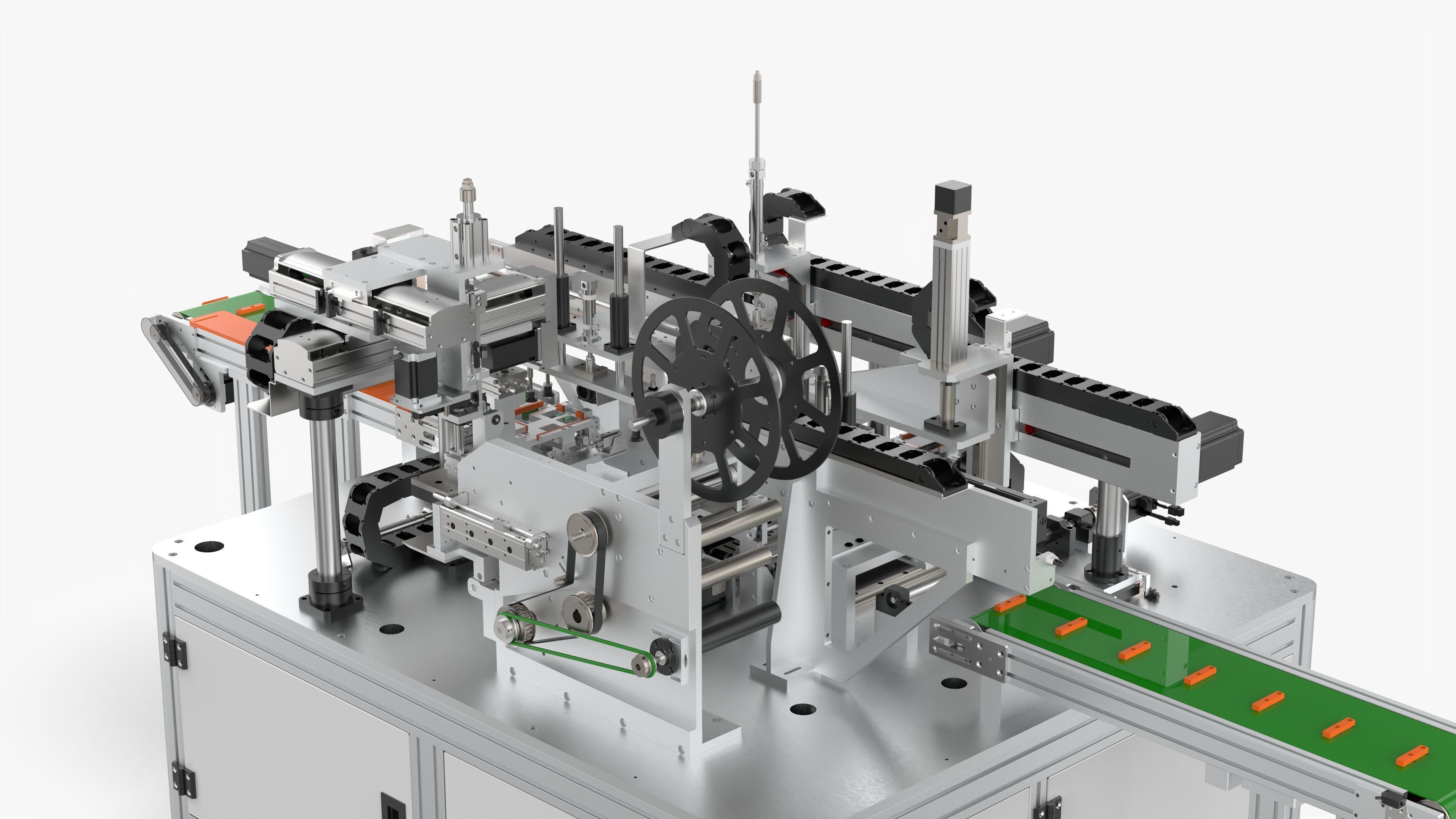 Automatic Polymer Battery Shaping and Labeling Machine 3D model | CGTrader