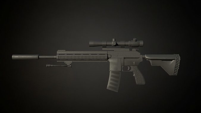 3D model M38 Designated Marksman Rifle ready for roblox VR / AR / low ...