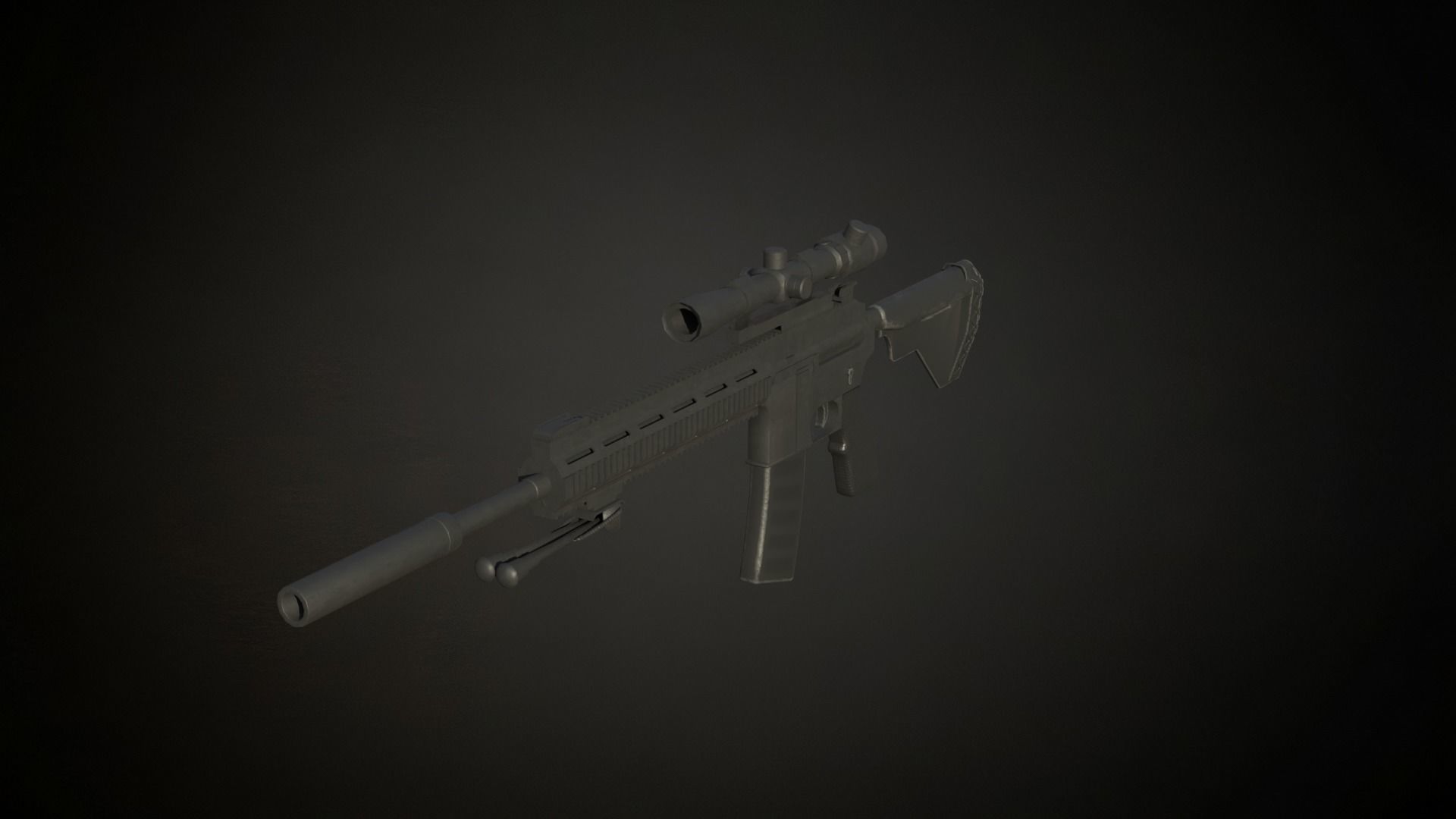 3D model M38 Designated Marksman Rifle ready for roblox VR / AR / low ...