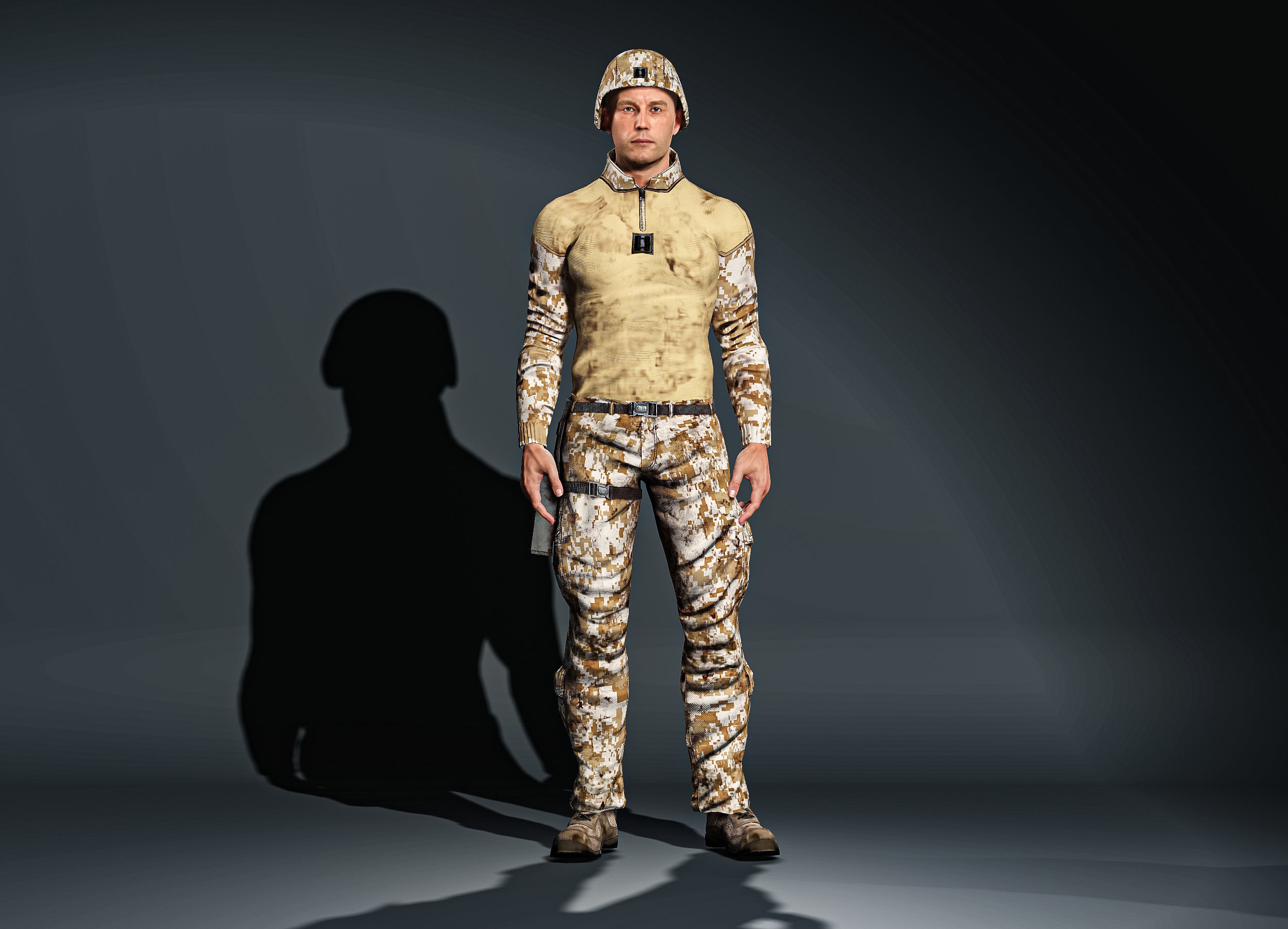 3D model High Quality Realistic Soldier Sand 03 VR / AR / low-poly ...