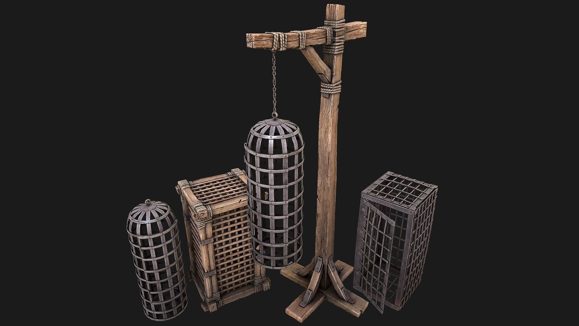 3D model Medieval Prison Constructor and Torture Pack VR / AR / low ...
