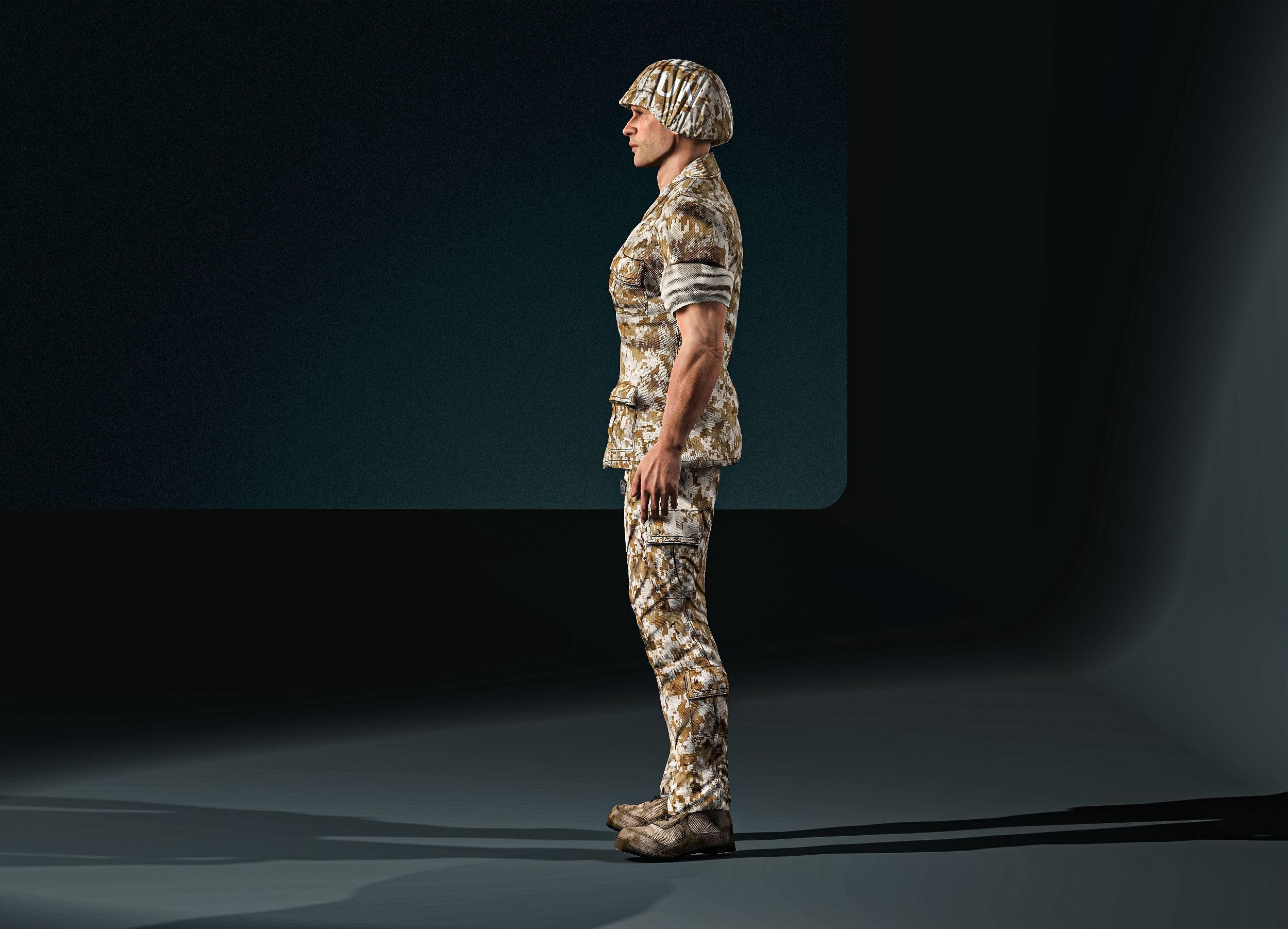 3D model High Quality Realistic Soldier Sand 01 VR / AR / low-poly ...