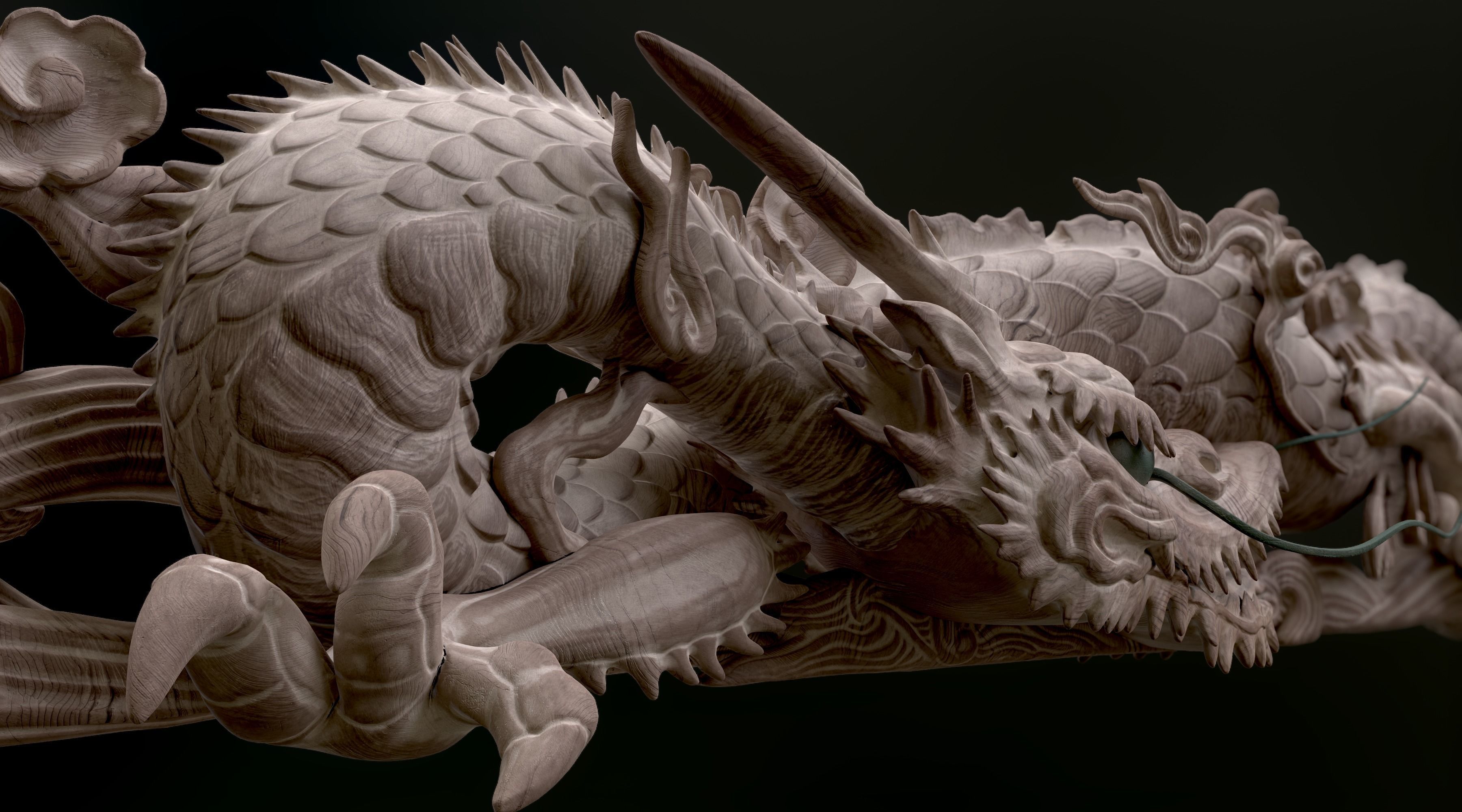3D model Carved Japanese Dragon Sculpture VR / AR / low-poly | CGTrader