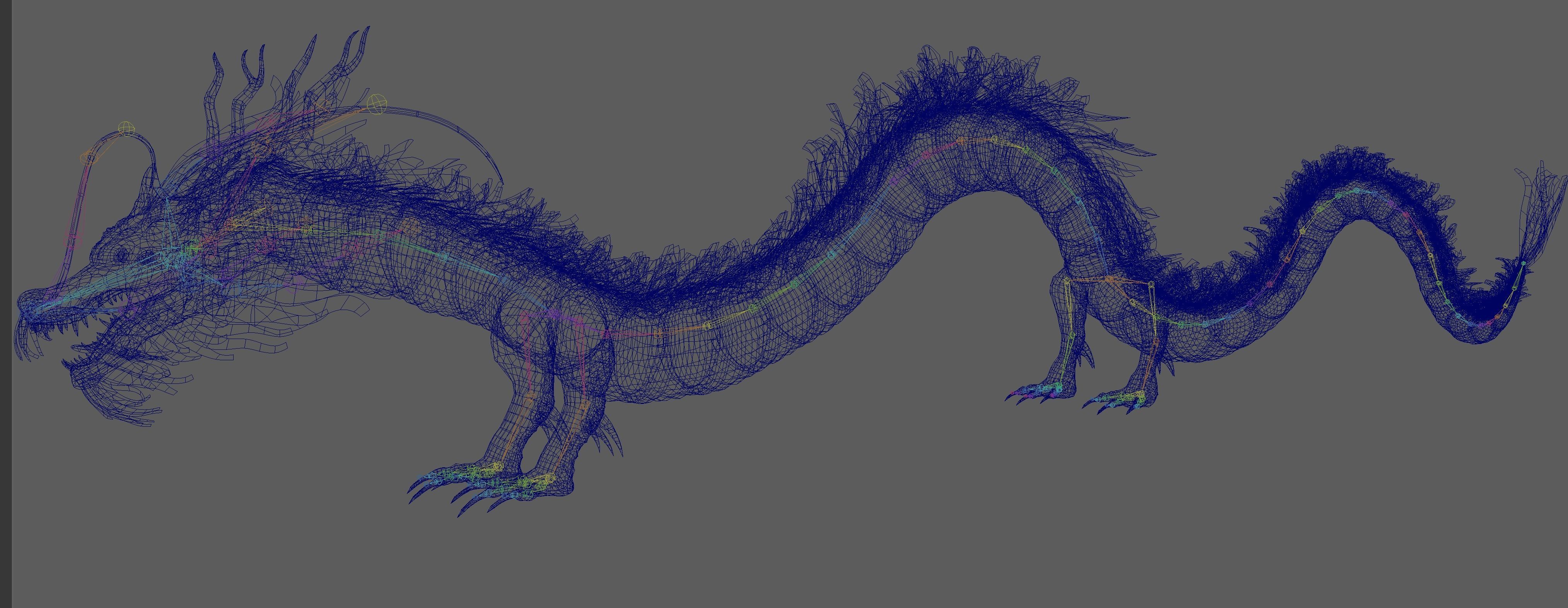 Chinese Dragon Rig 3D model rigged | CGTrader