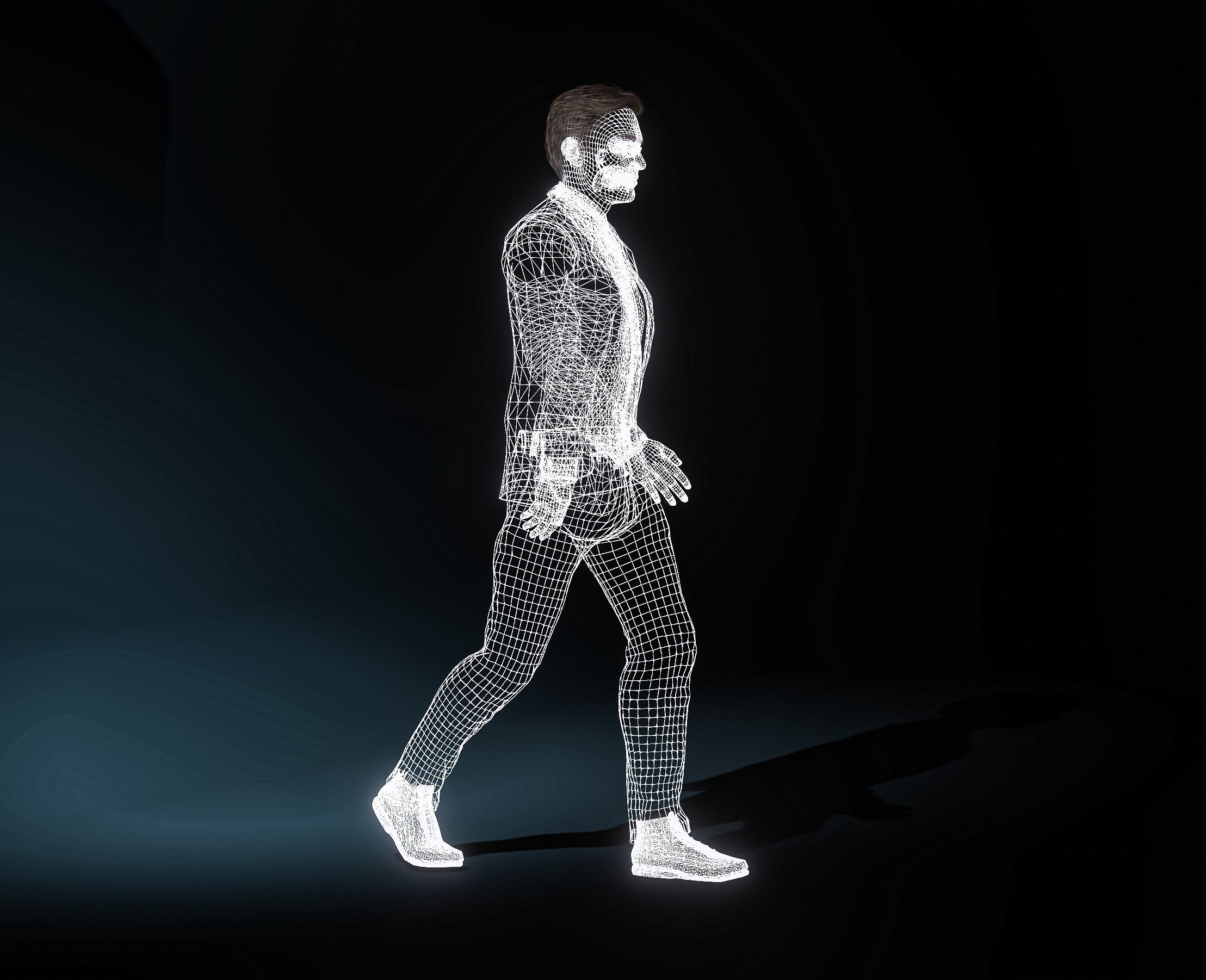 3D model High Quality Realistic Man Grey Suit VR / AR / low-poly | CGTrader