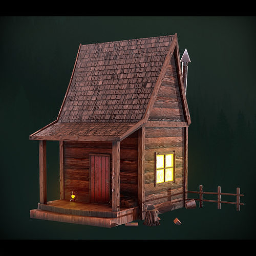 3D model Stilized Low Poly Cabin VR / AR / low-poly | CGTrader