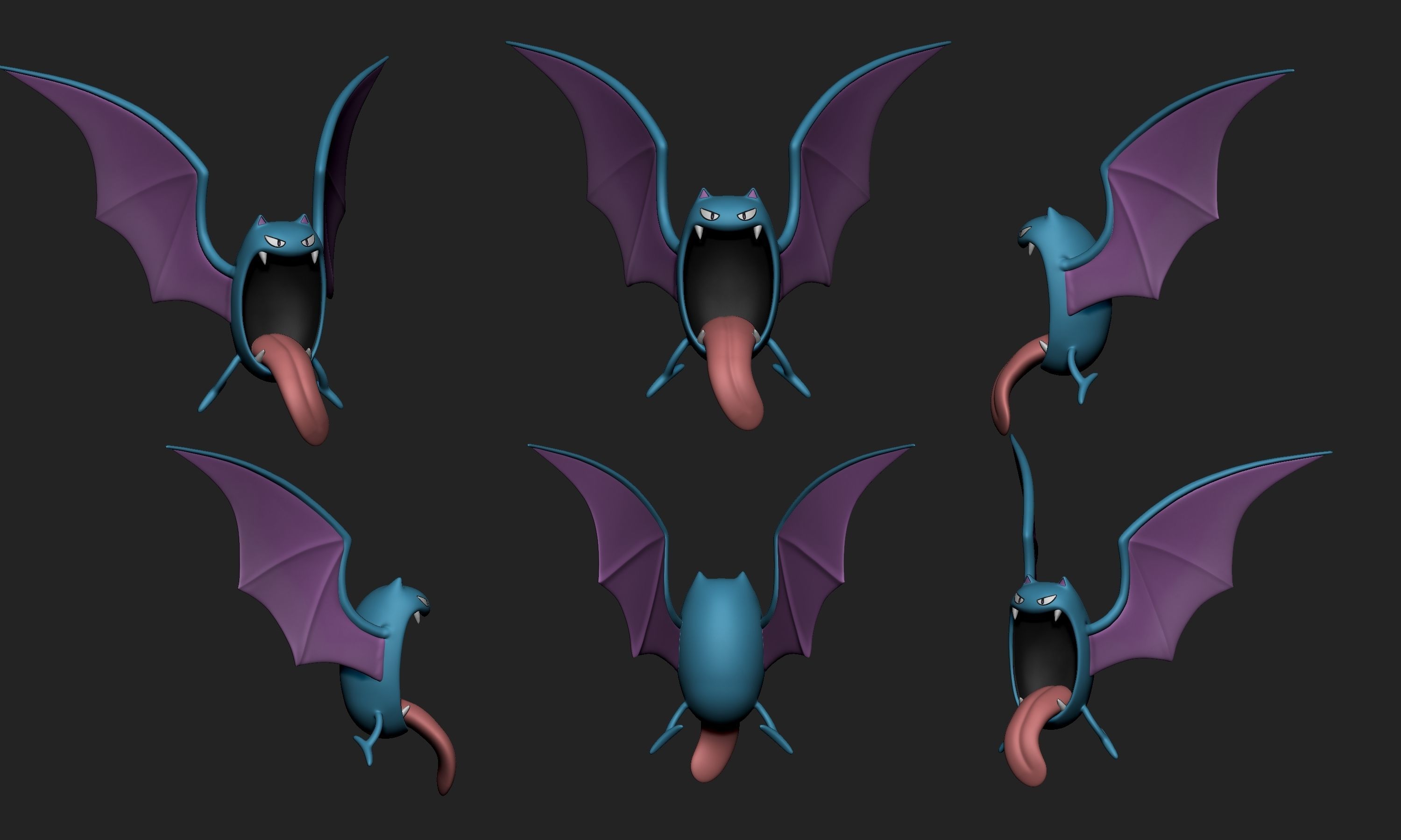 Pokemon - Golbat with 2 poses 3D model 3D printable | CGTrader