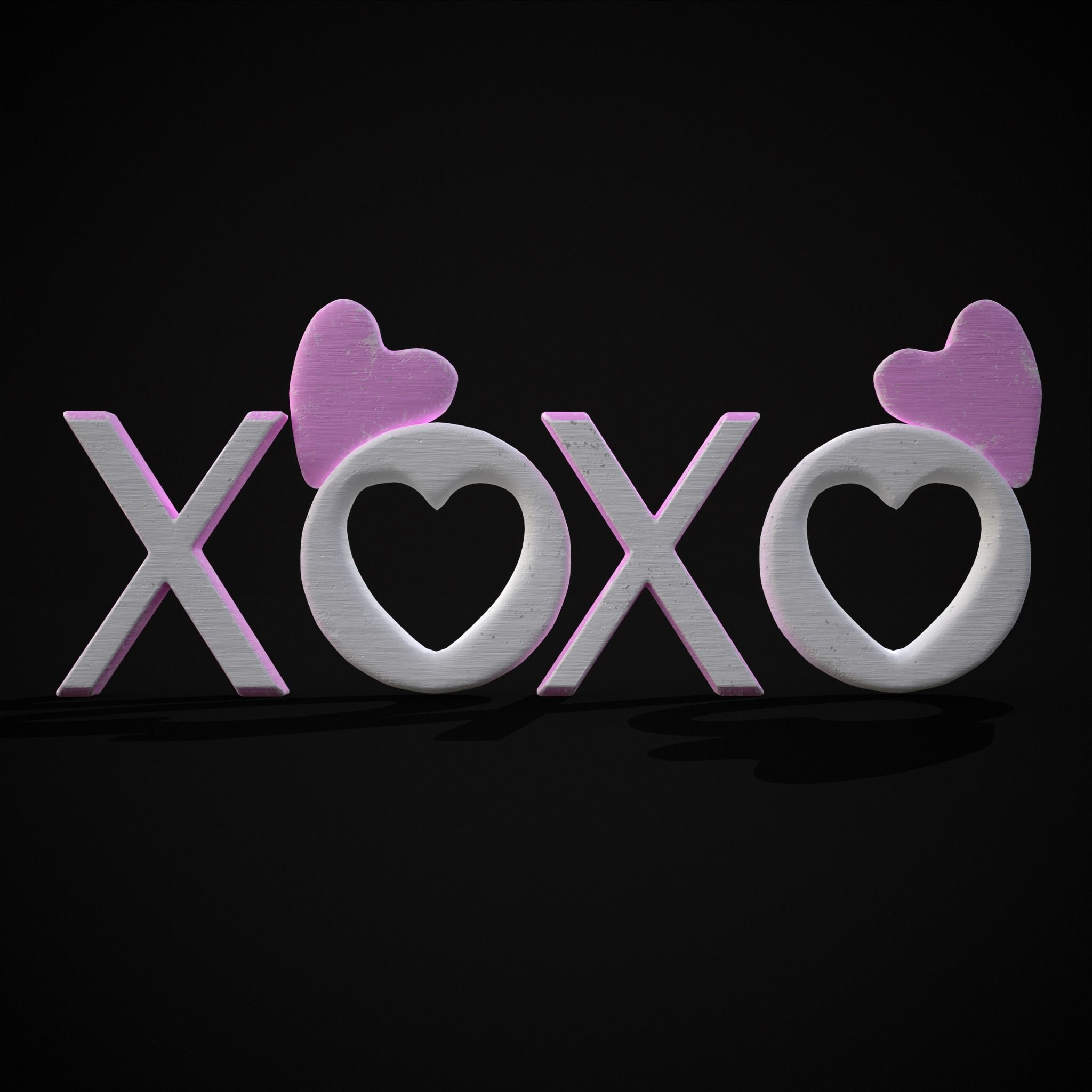 3D model XOXO Wood Lettering VR / AR / low-poly | CGTrader