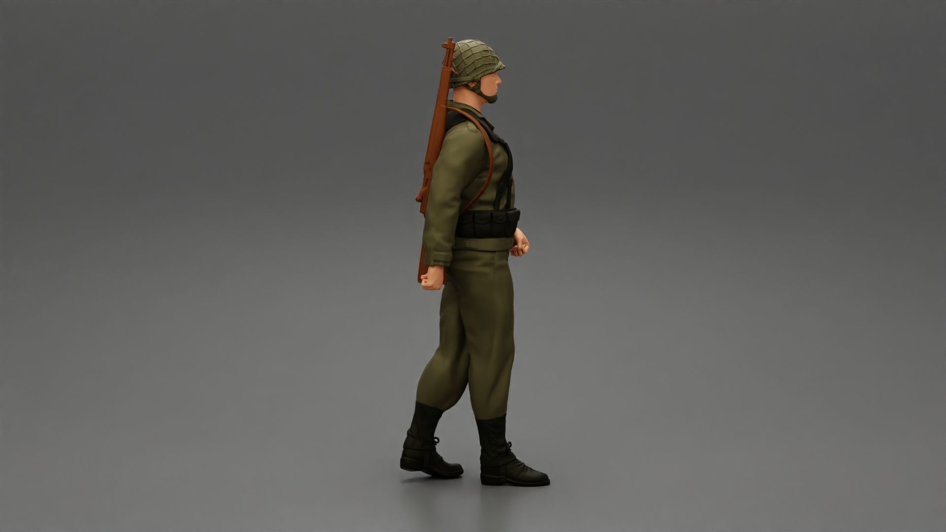 Soldier walking carrying a rifle 3D model 3D printable | CGTrader